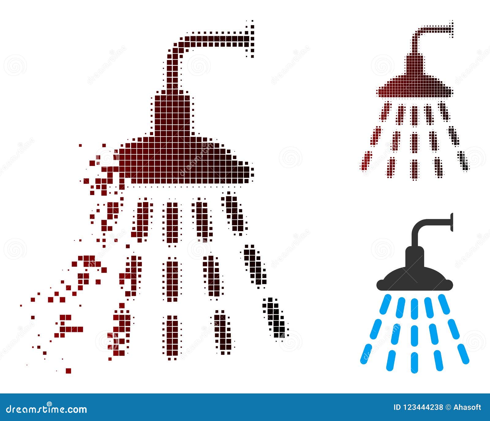 Dust Pixel Halftone Shower Icon Stock Vector - Illustration of ...