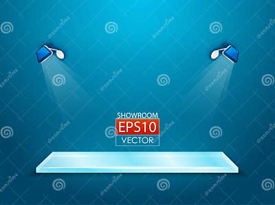 Vector Showroom with Spotlights Stock Vector - Illustration of eps10 ...