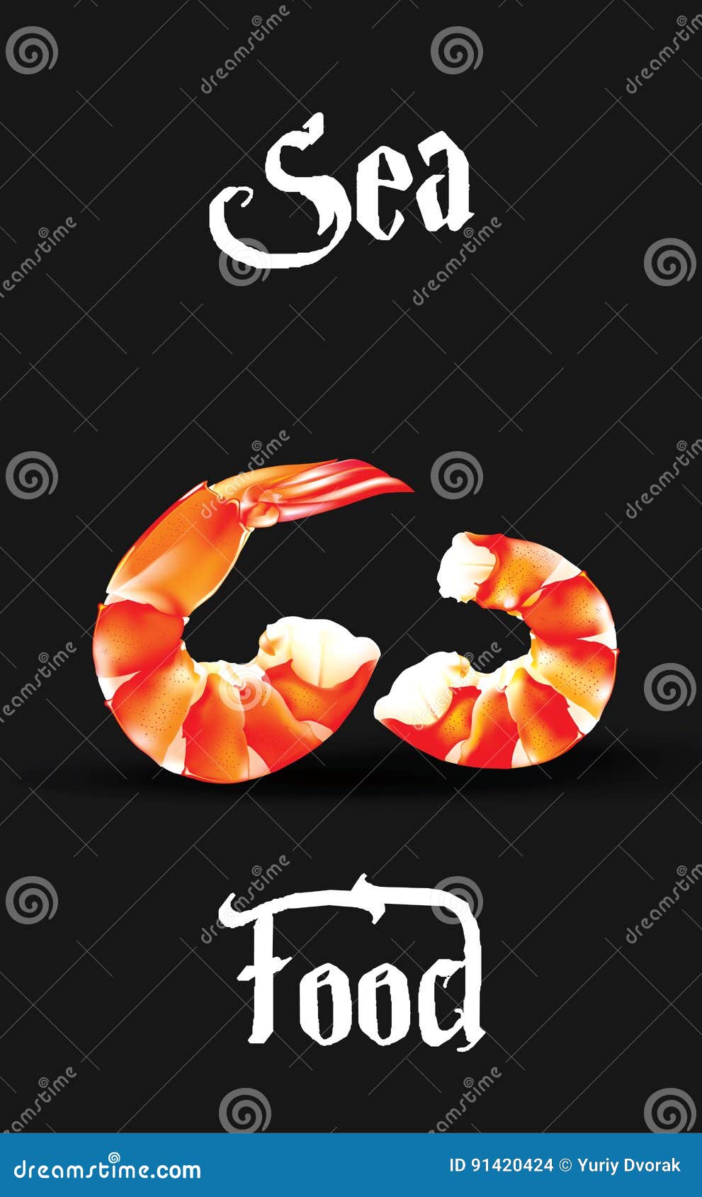 Vector Shrimp Seafood Design Template. Prawn Illustration Isolated on ...