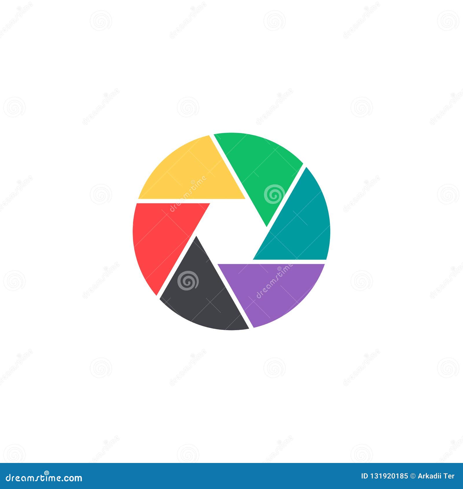 Vector Shutter Icon. Colorful Camera Symbol Isolated. Interface Button ...