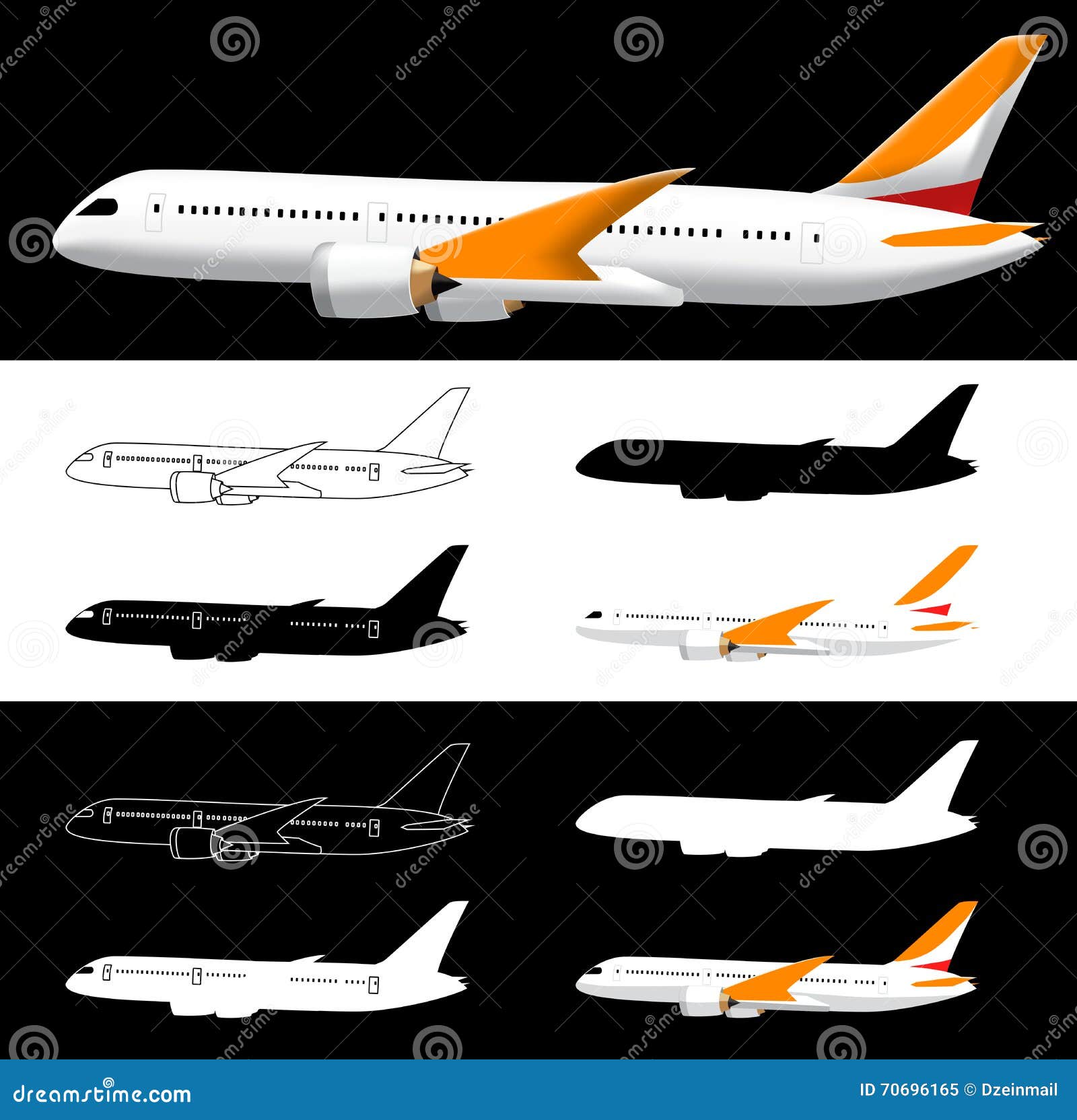 Airplane Outline Side