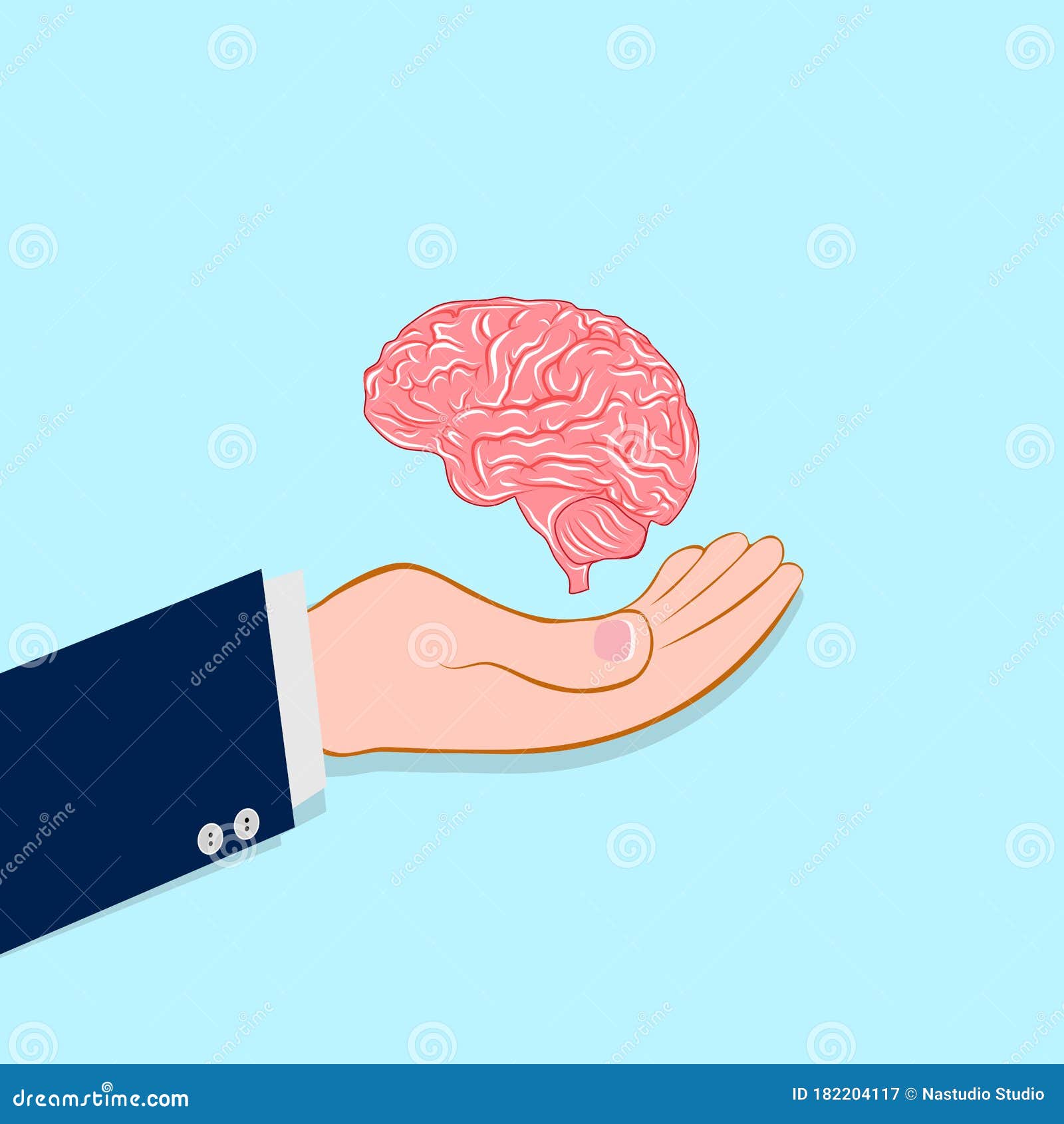 Vector the Side View of the Business Man with a Brain Eps Stock Vector ...