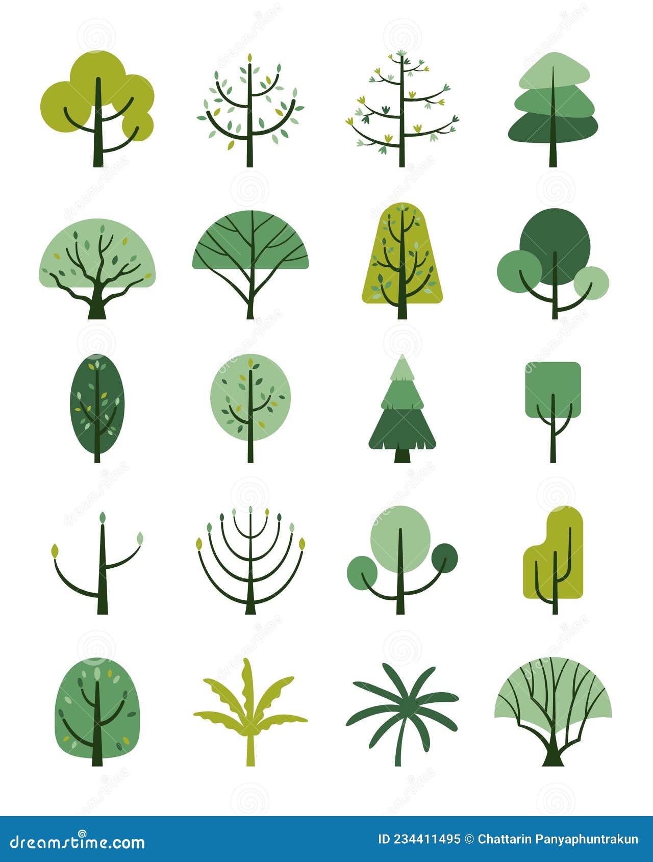 Vector of side view trees stock vector. Illustration of sketch - 234411495