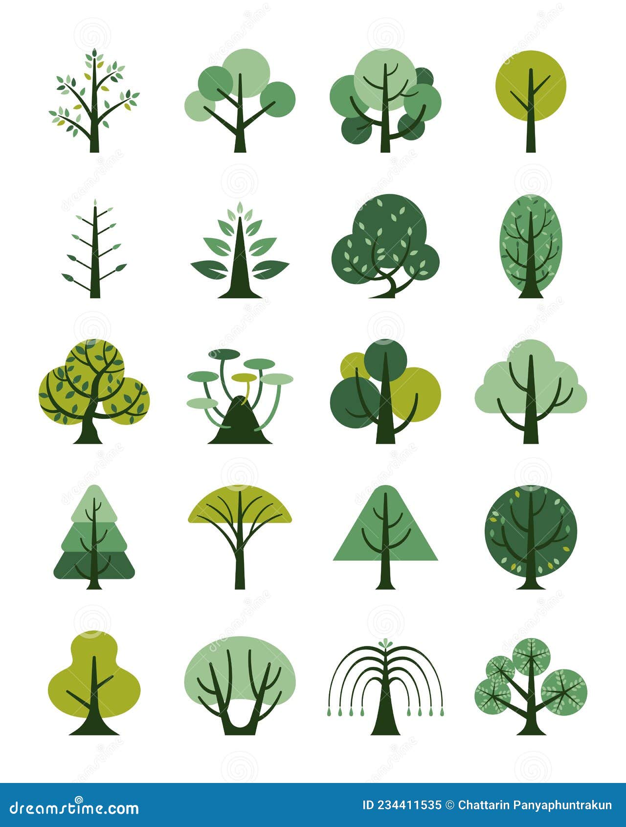 Vector of side view trees stock vector. Illustration of simple - 234411535