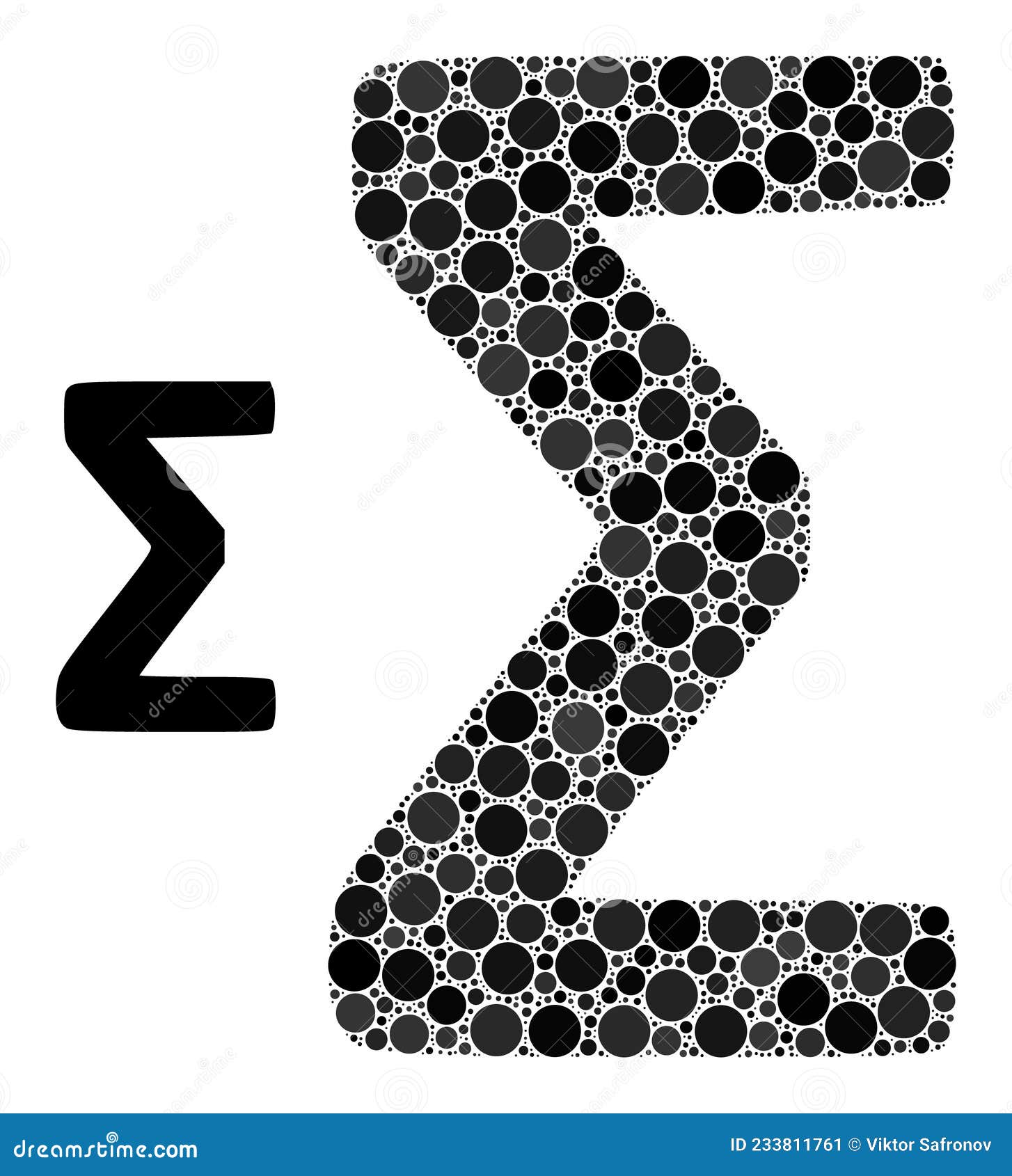 Vector Sigma Greek Symbol Collage of Small Circles Stock Vector ...