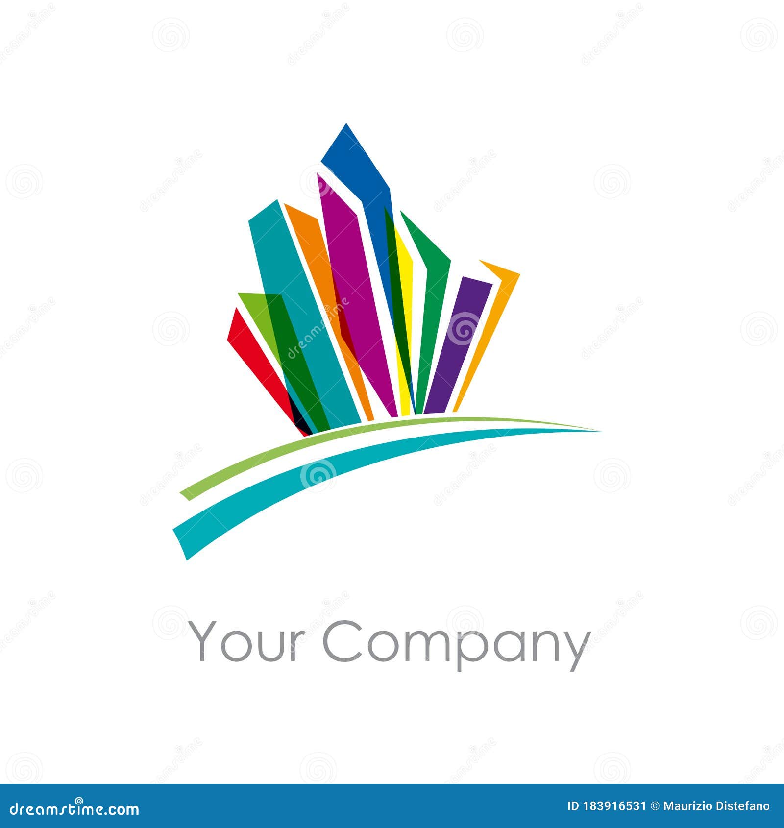 Vector Sign Abstract Constructions, Colored City Stock Illustration ...