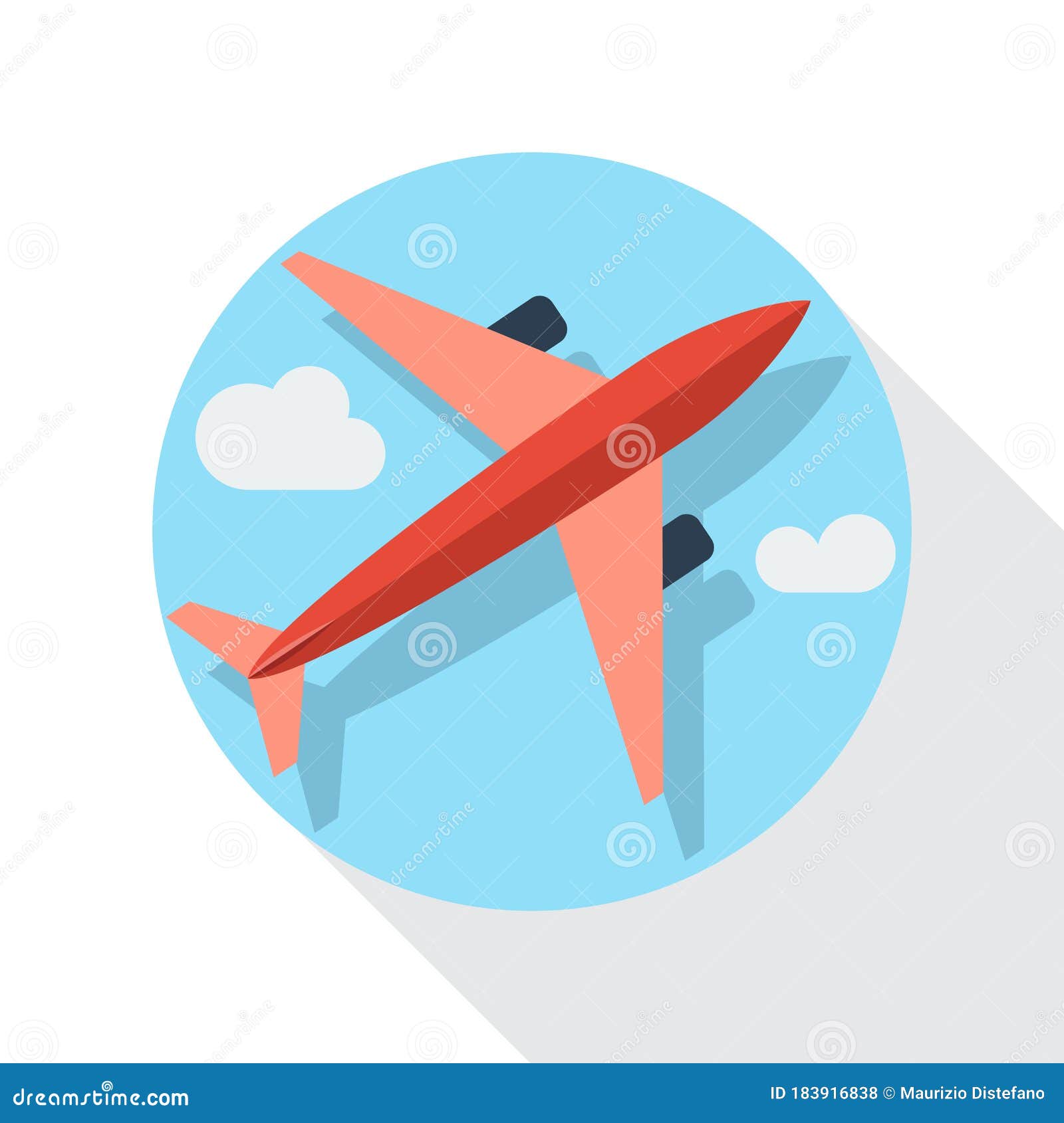 Vector Sign Airplane, Flat Design Stock Illustration - Illustration of ...
