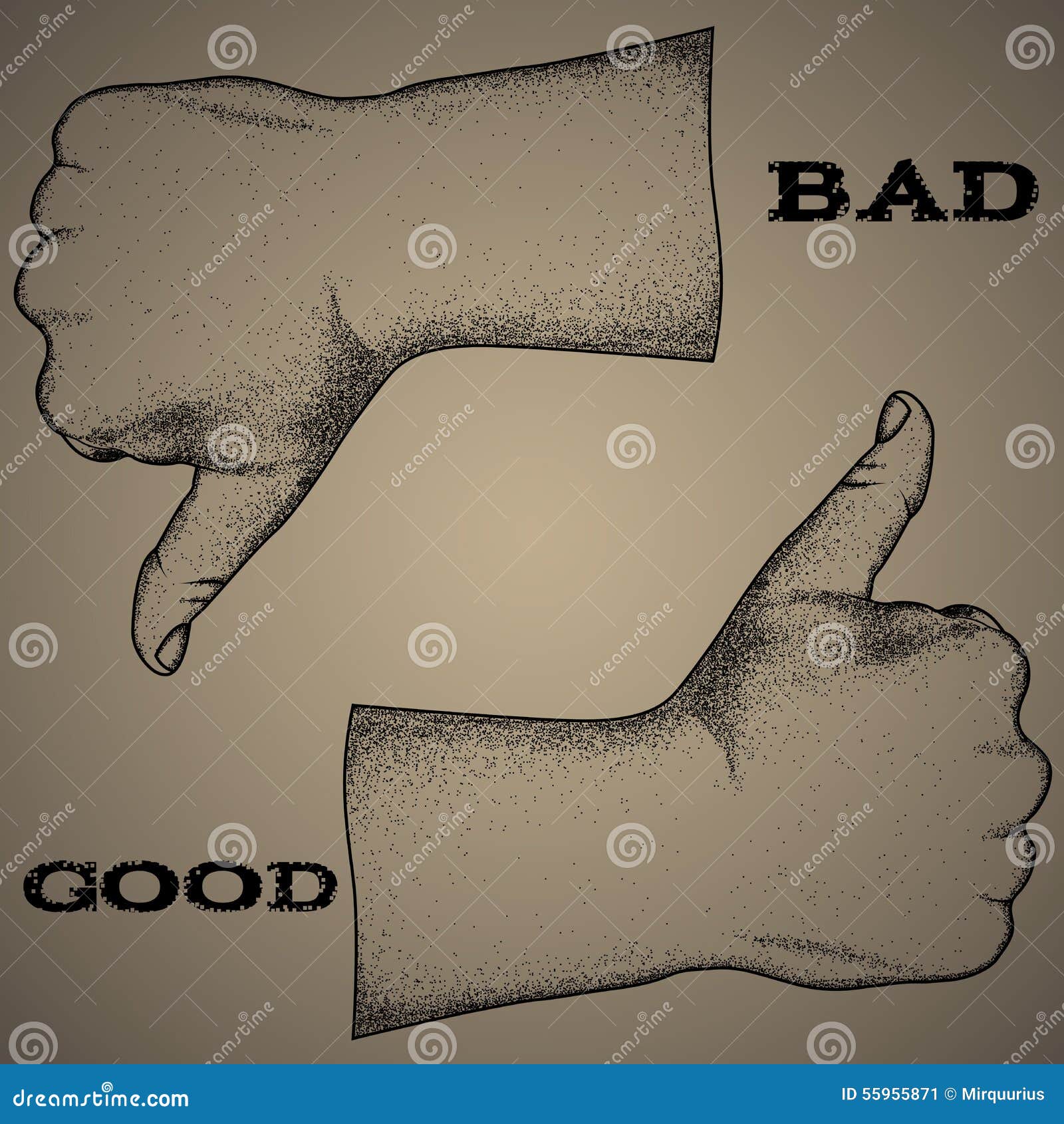 Vector Sign-bad or Good ,hand Drawing, Offset Stock Vector ...