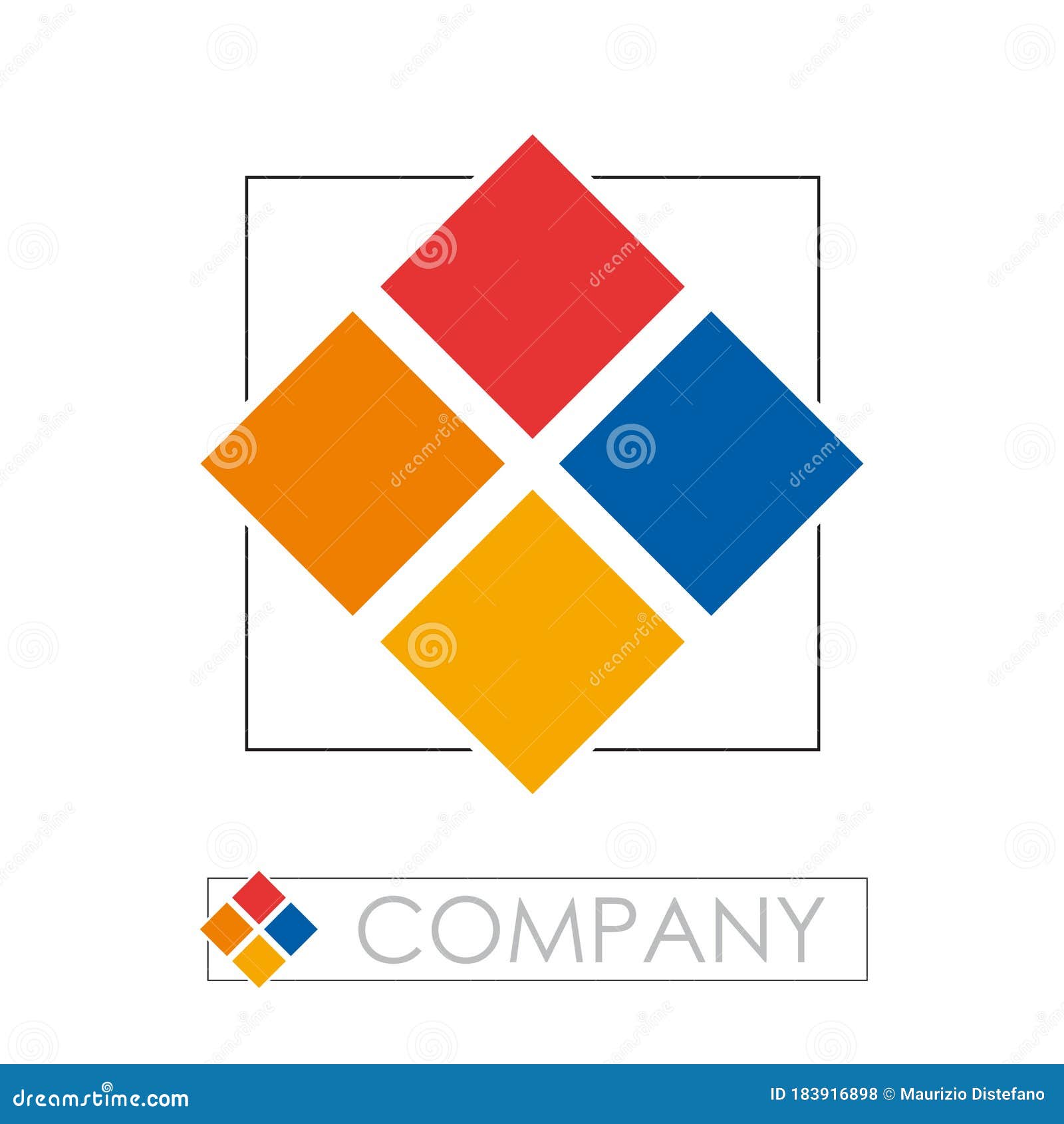 Vector Sign Colored Quadrate Abstract Stock Illustration - Illustration ...