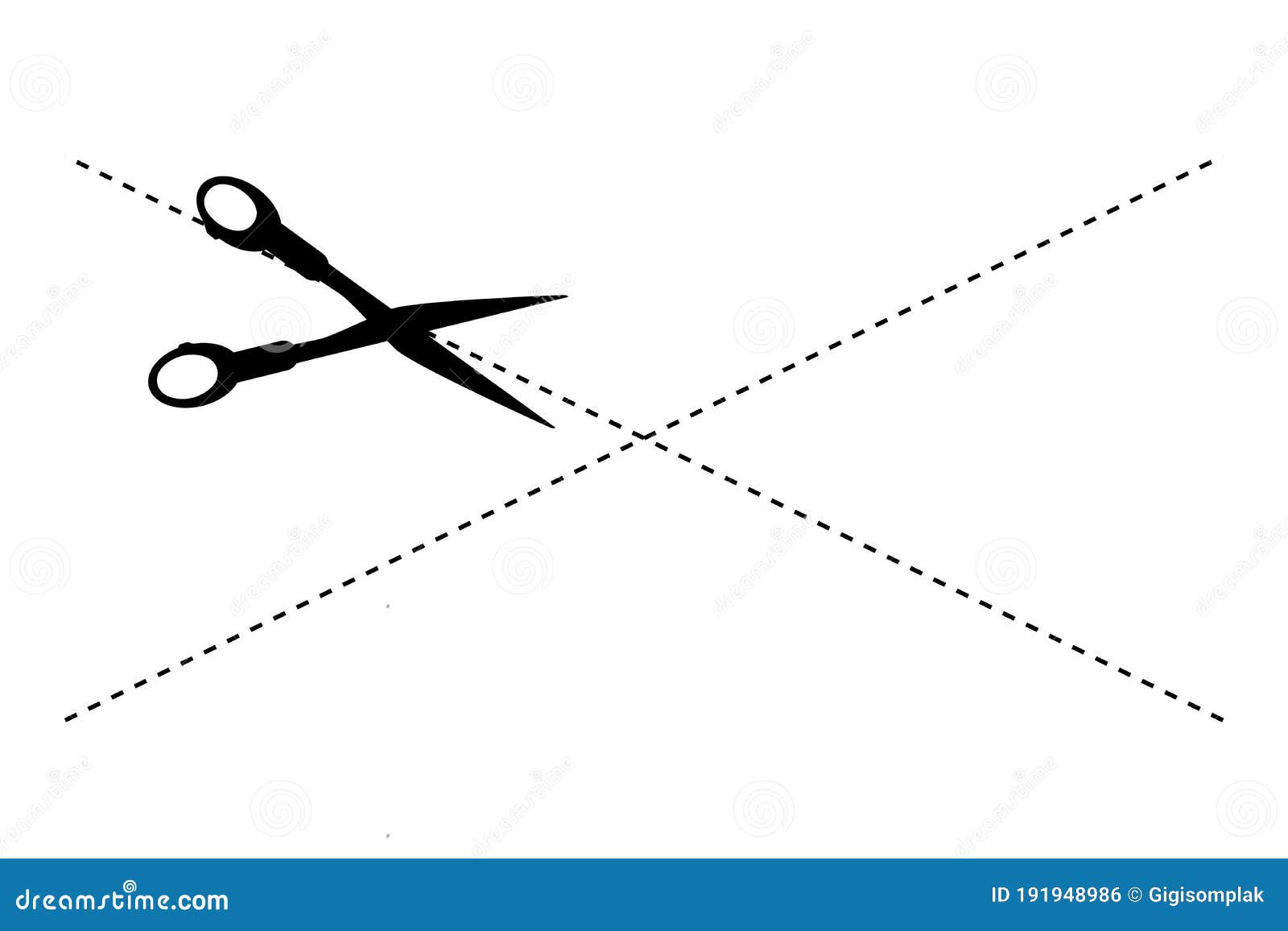 Vector Sign Cut Here, Using Scissor, Cross, Isolated on White Stock ...