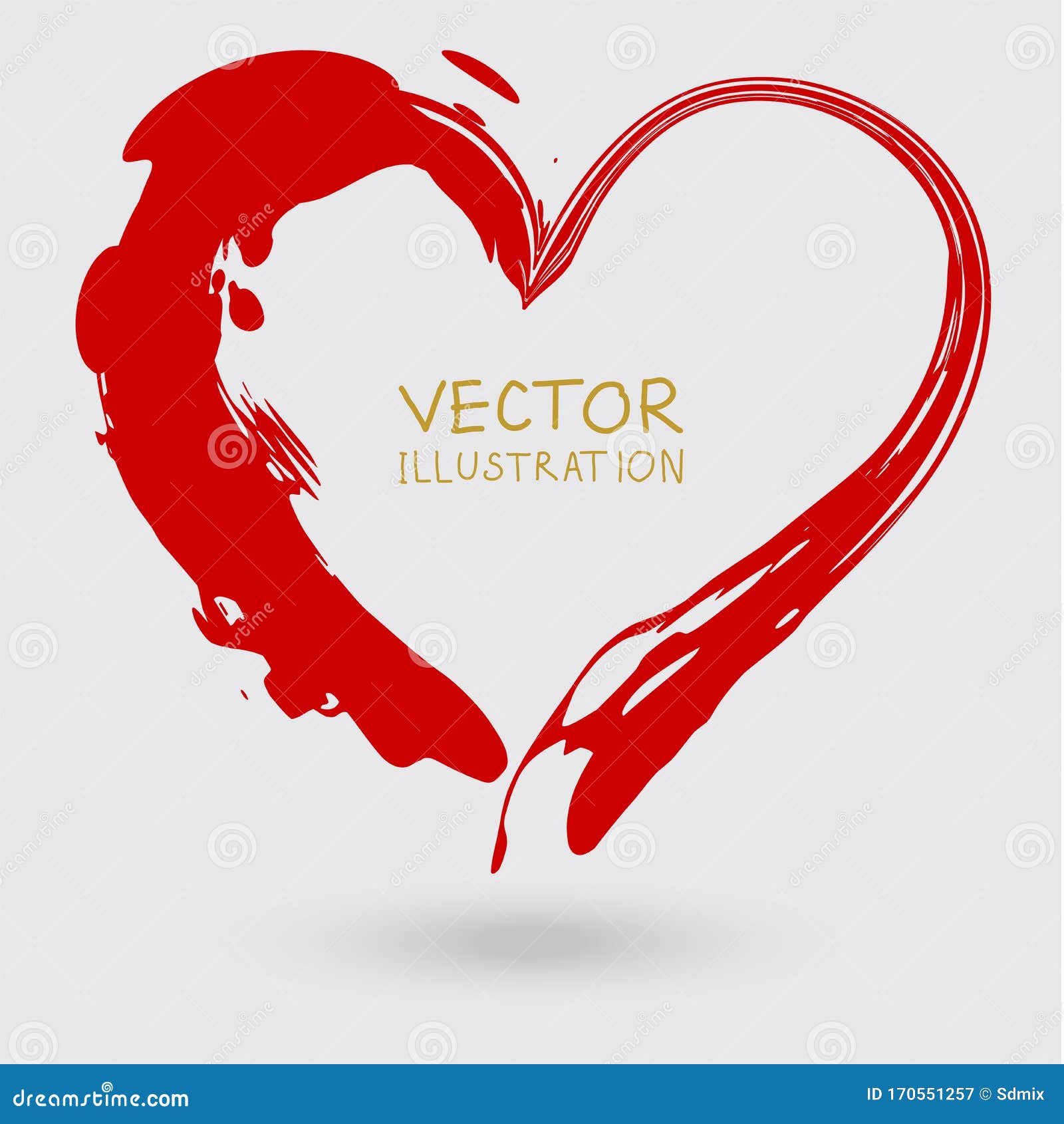 Vector Sign of the Heart. Hand Painted Ink Element Stock Vector ...