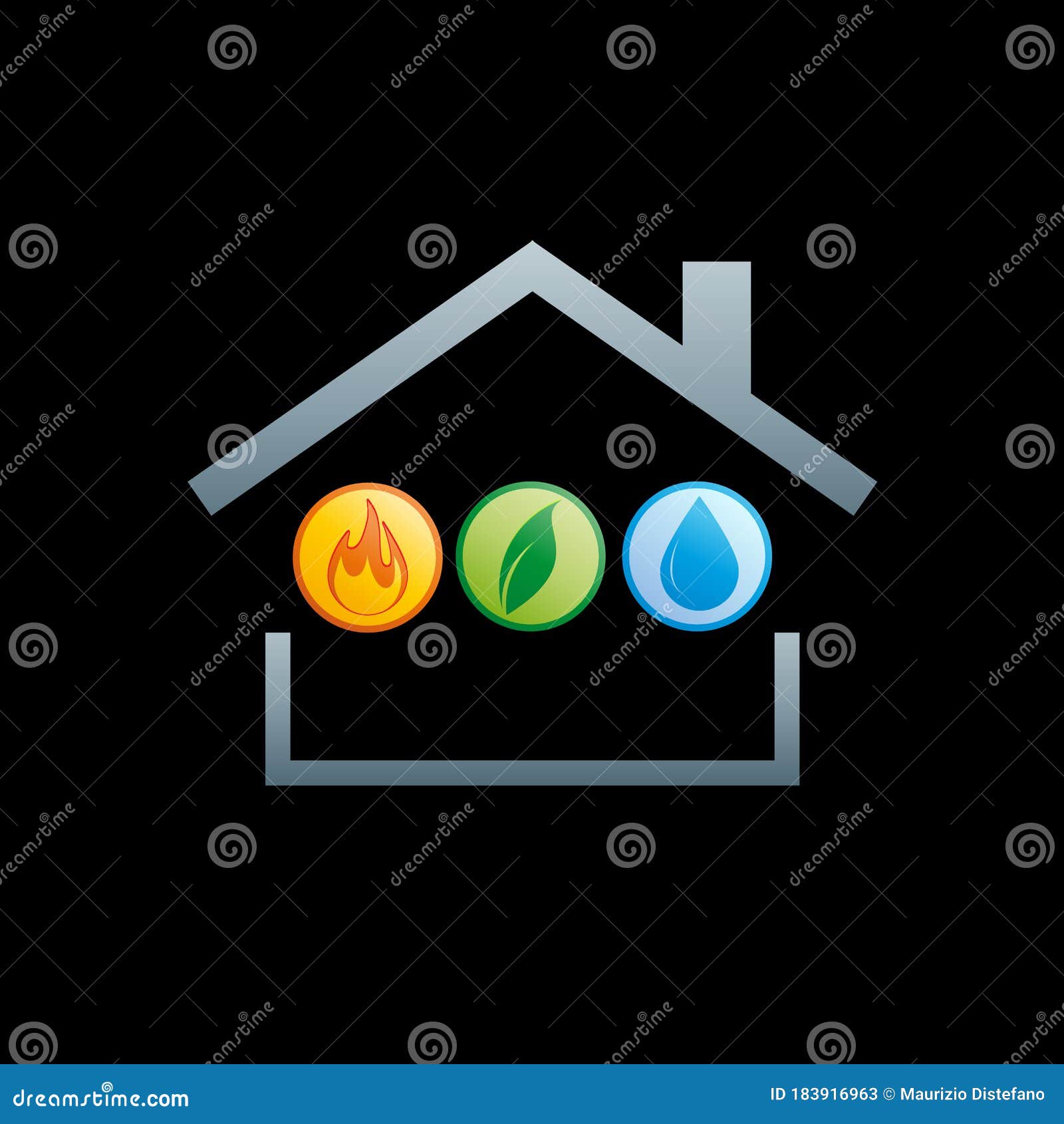 Vector Sign Home Energy, Buttons Inside House Stock Illustration ...