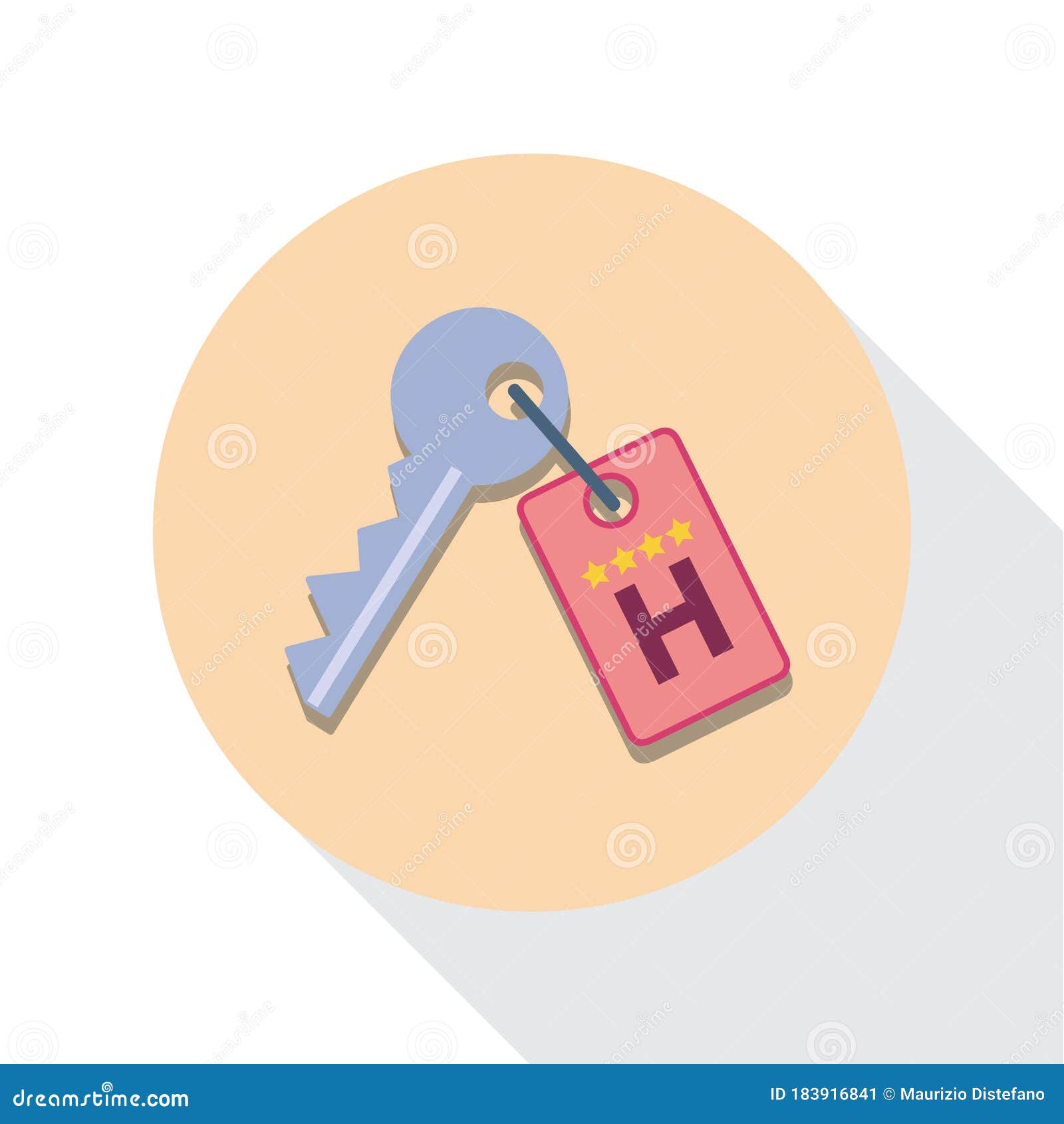 Vector Sign Hotel Key, Flat Design Stock Illustration - Illustration of ...