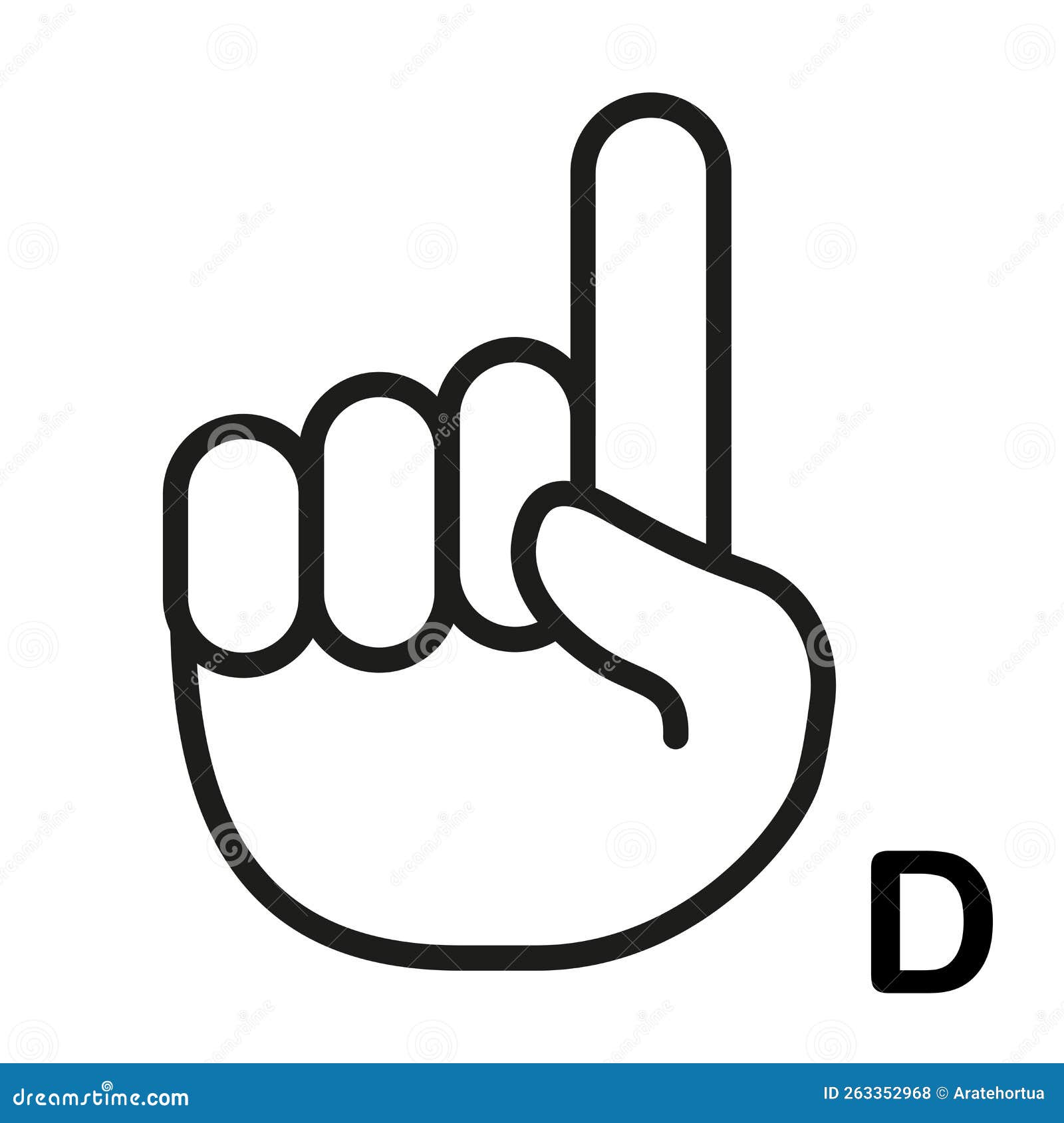 Vector Sign Language Icon Letter D Stock Vector - Illustration of ...