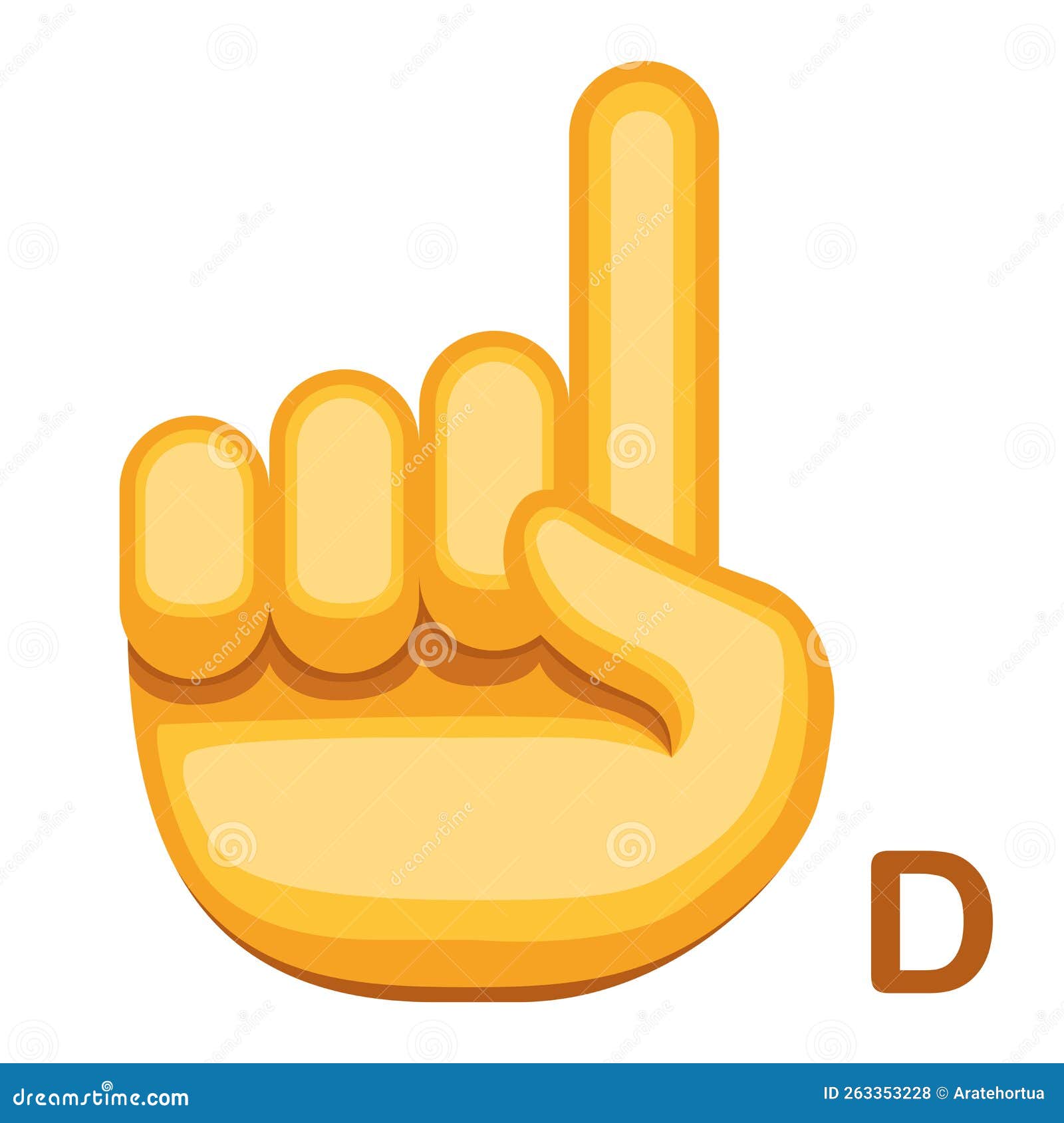 Vector Sign Language Icon Letter D Stock Vector - Illustration of deaf ...