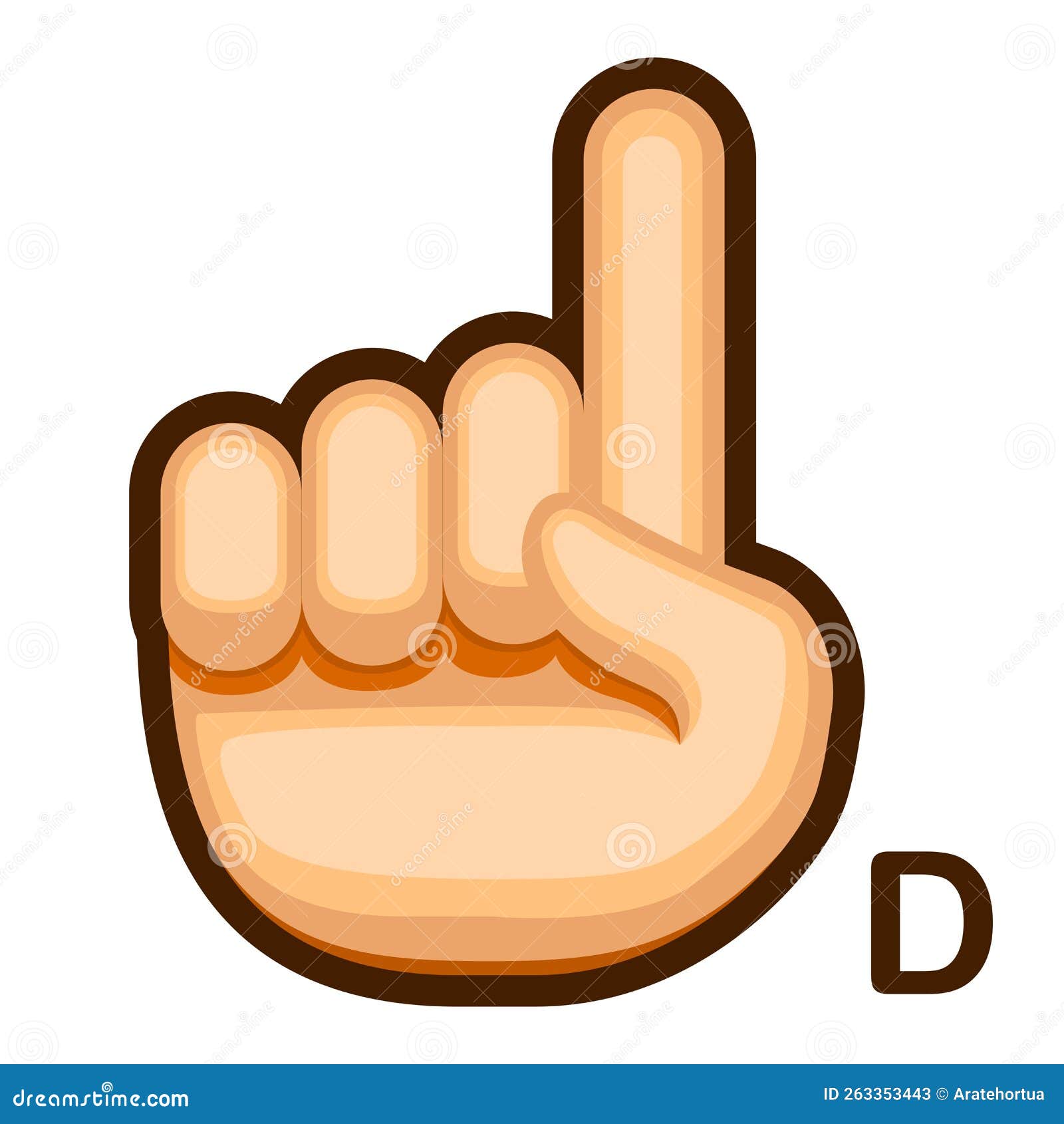 Vector Sign Language Icon Letter D Stock Vector - Illustration of hand ...
