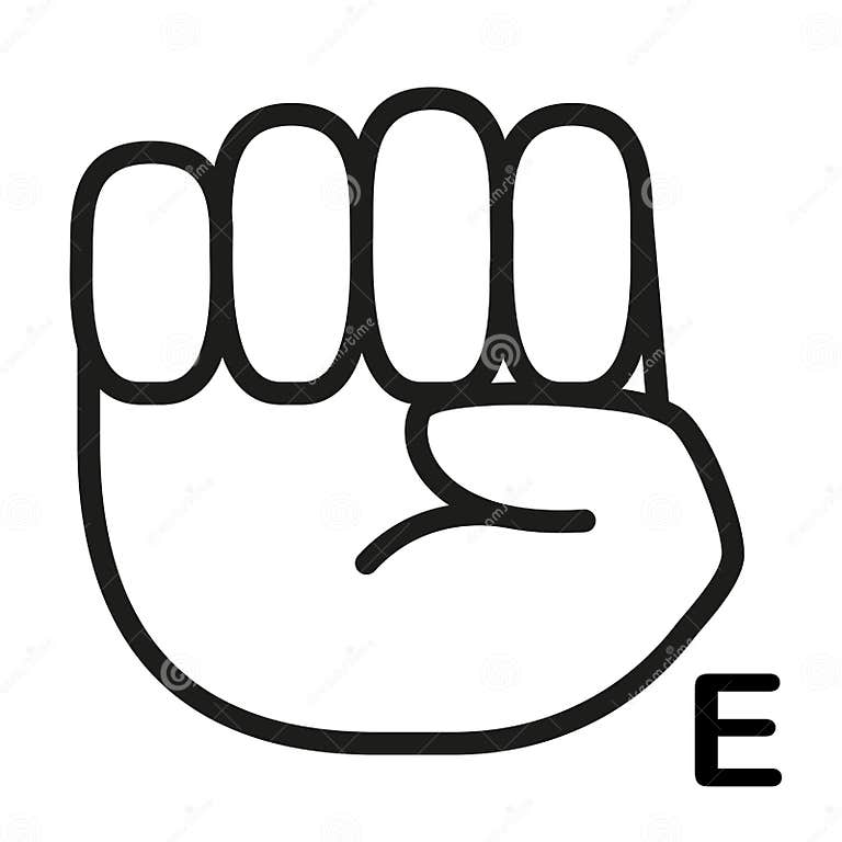 Vector Sign Language Icon Letter E Stock Vector - Illustration of ...