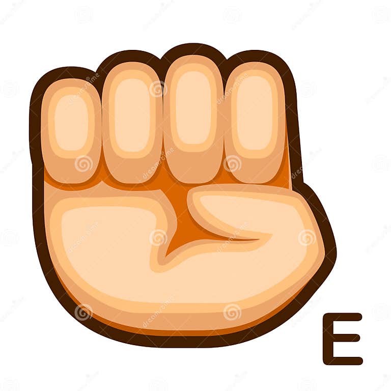 Vector Sign Language Icon Letter E Stock Vector - Illustration of ...