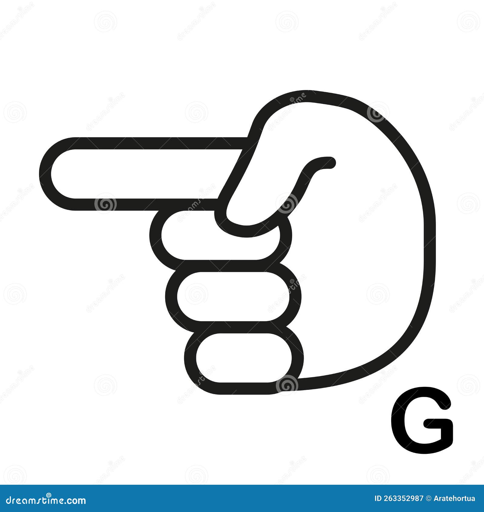 Vector Sign Language Icon Letter G Stock Vector - Illustration of ...