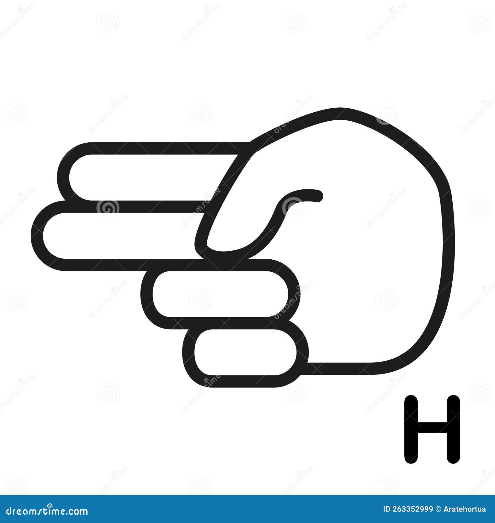 Vector Sign Language Icon Letter H Stock Vector - Illustration of learn ...
