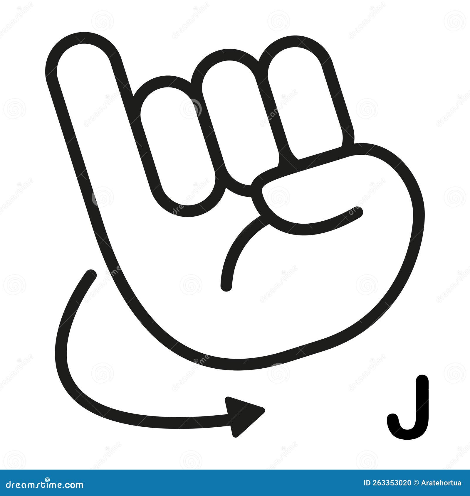 Vector Sign Language Icon Letter J Stock Vector - Illustration of ...