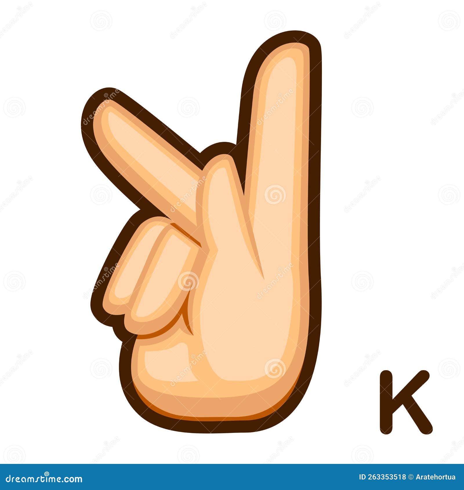 Vector Sign Language Icon Letter K Stock Vector - Illustration of sign ...