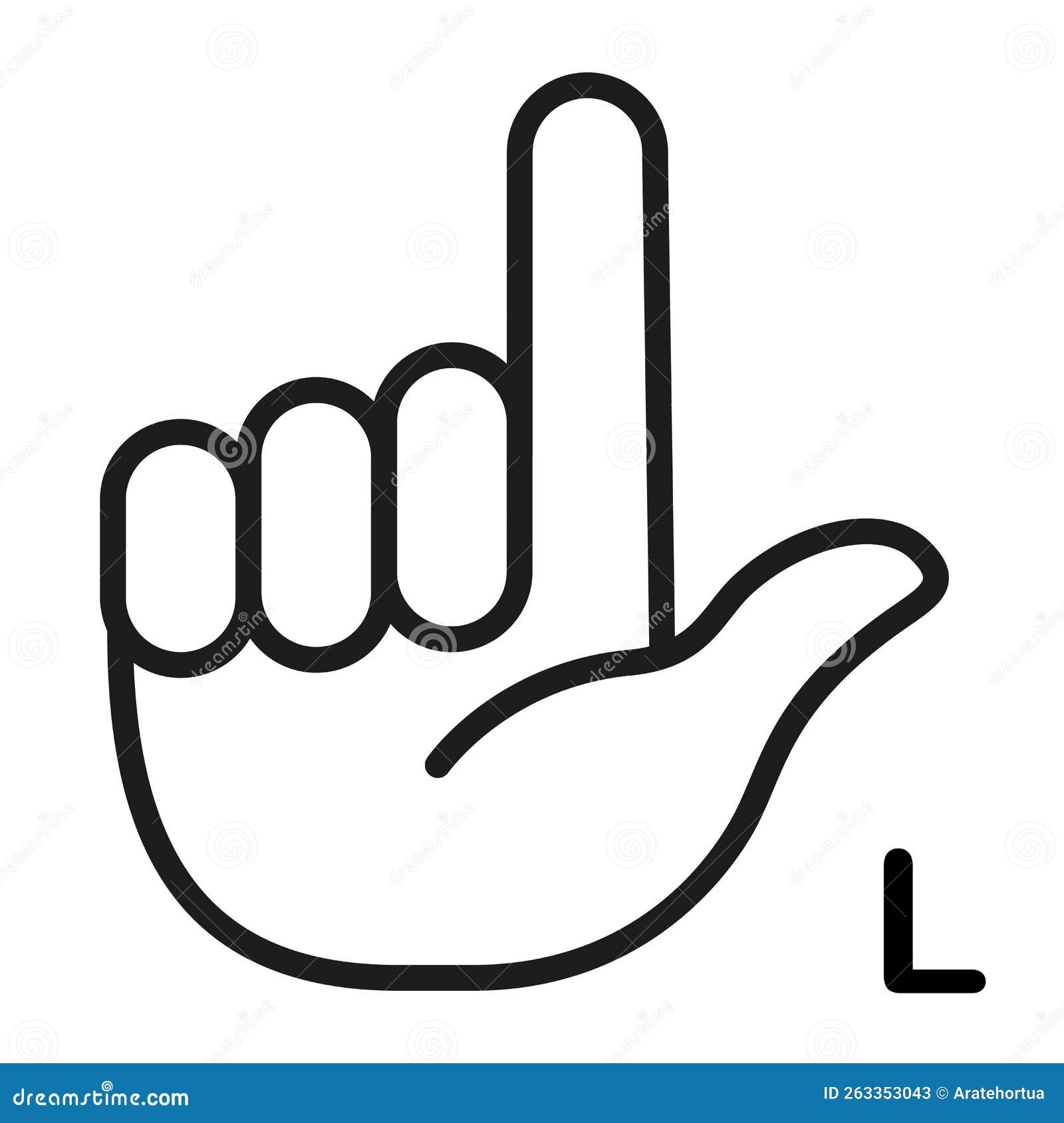 Vector Sign Language Icon Letter L Stock Vector - Illustration of ...