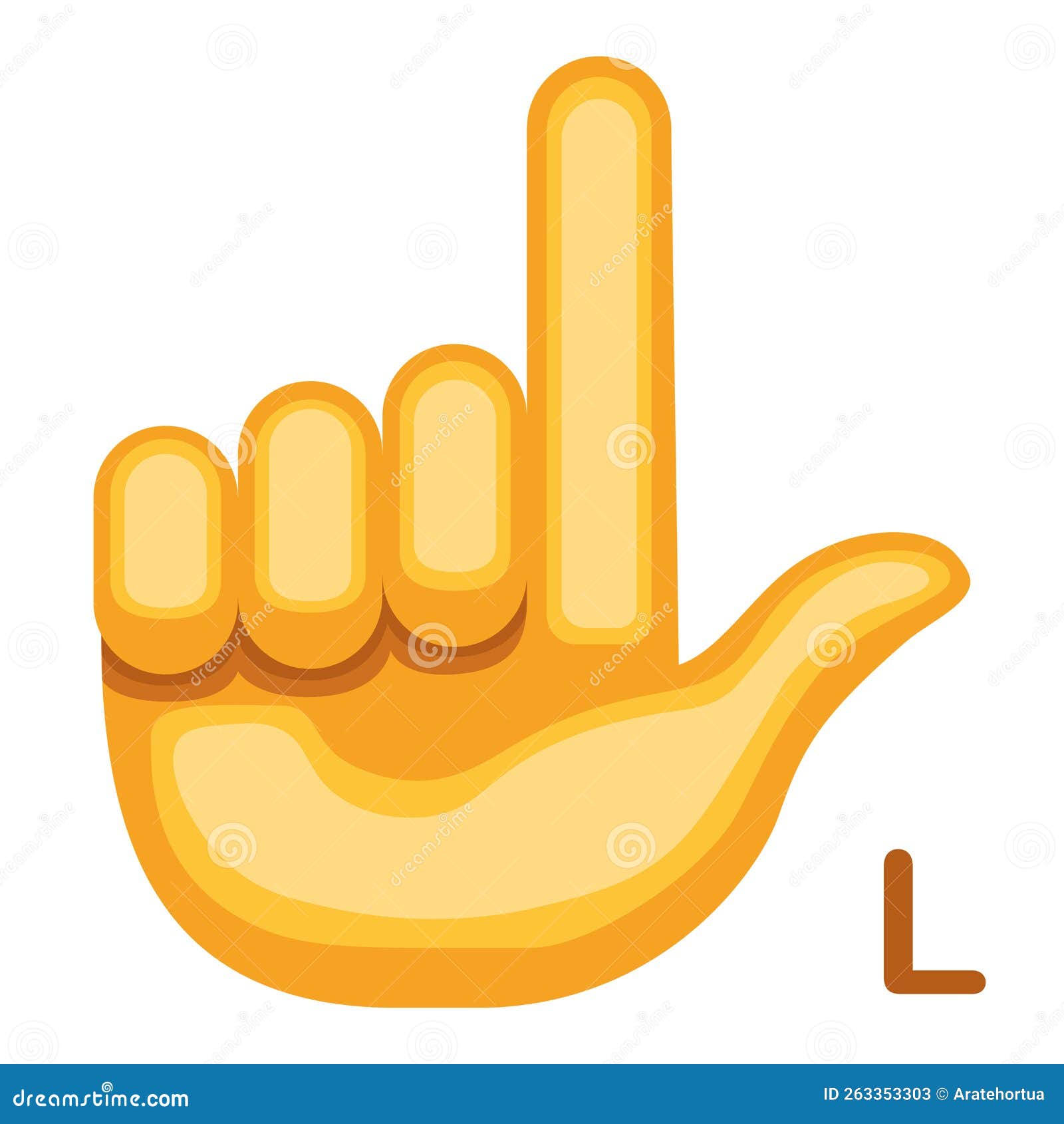 Vector Sign Language Icon Letter L Stock Vector - Illustration of ...