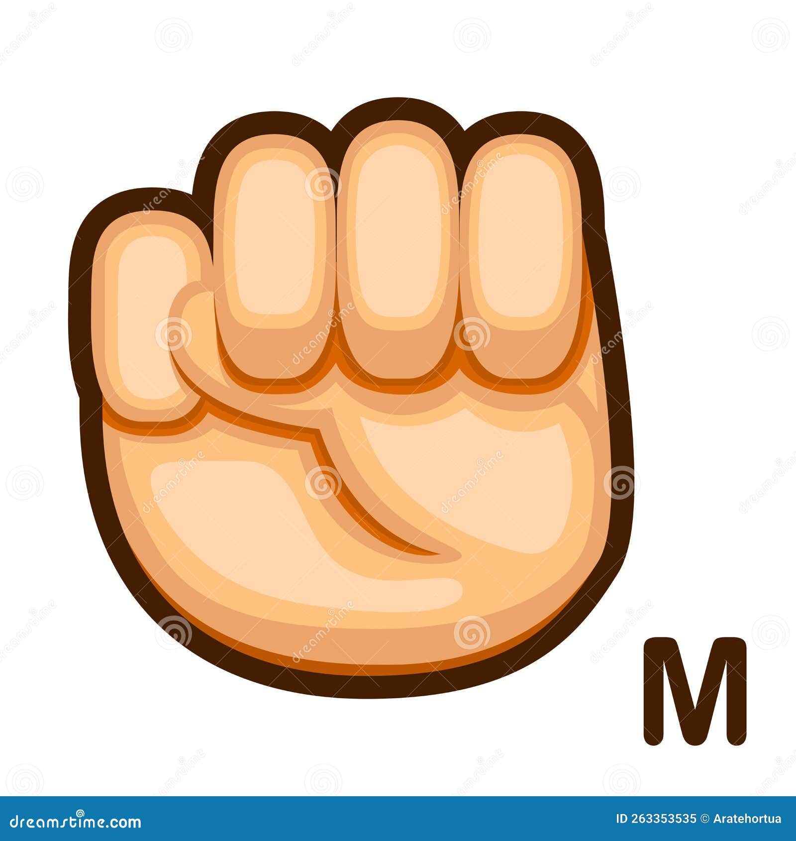 Vector Sign Language Icon Letter M Stock Vector - Illustration of ...