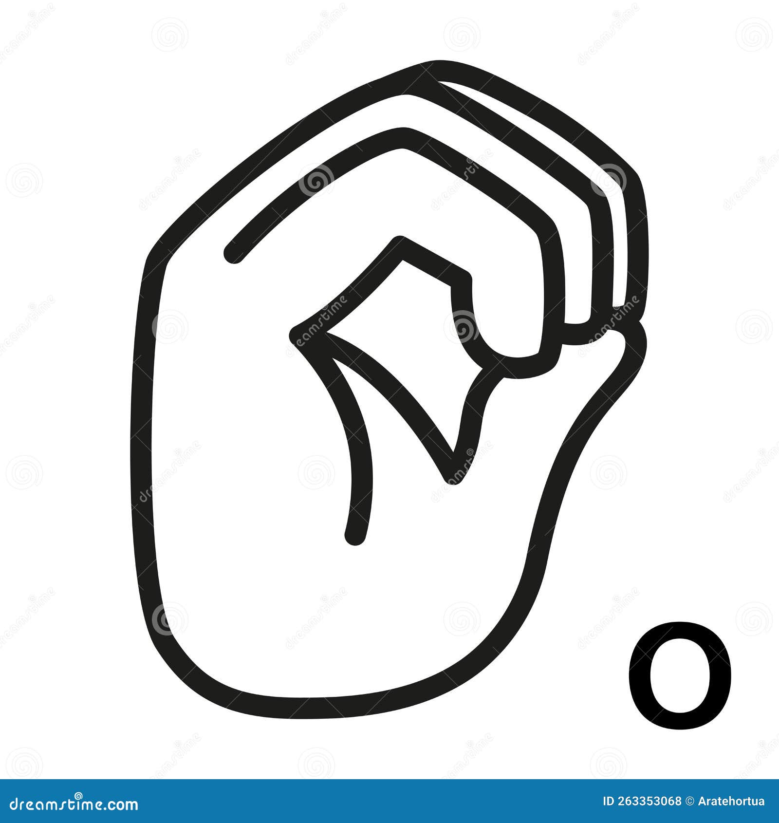 Vector Sign Language Icon Letter O Stock Vector - Illustration of ...
