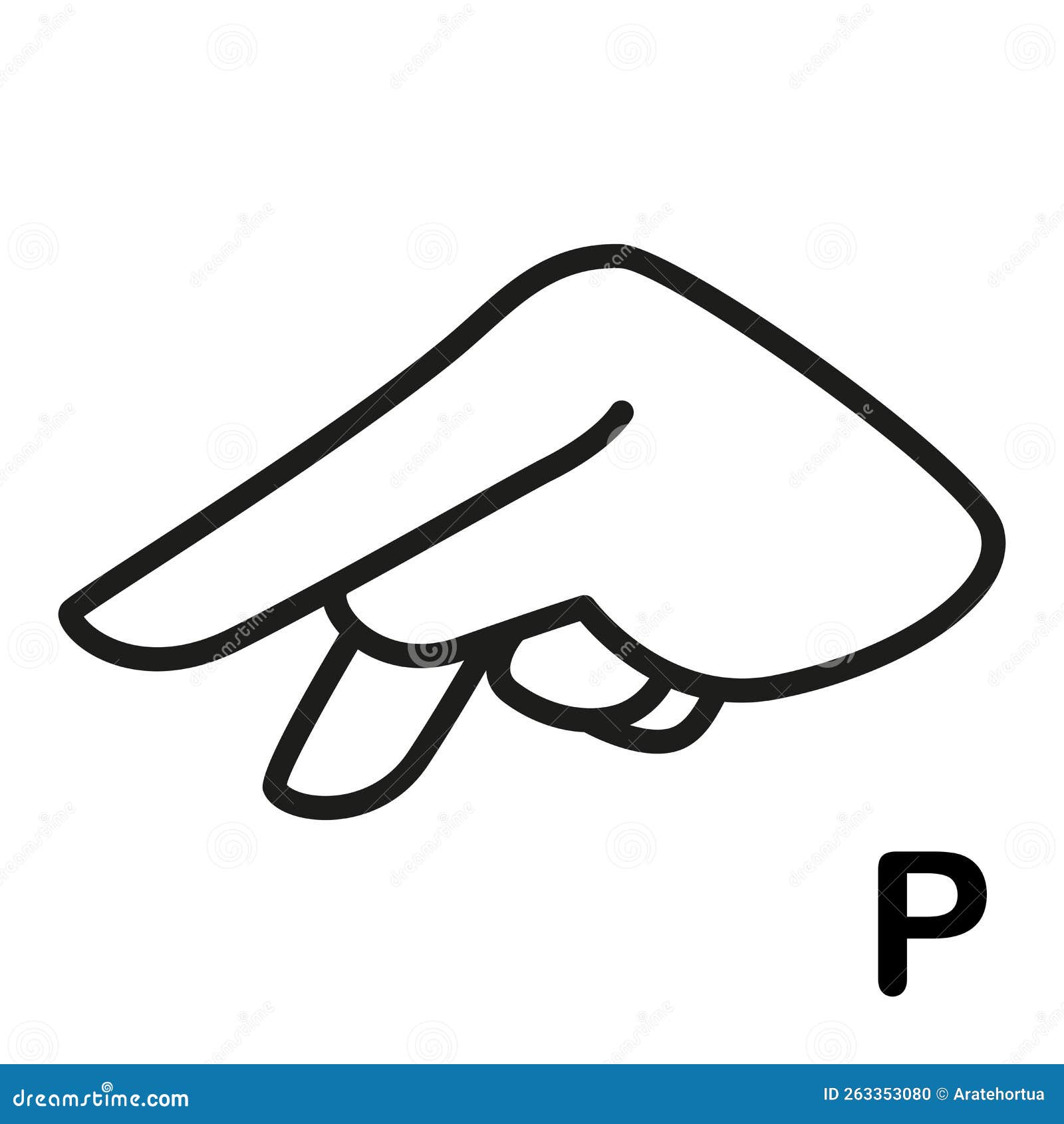 Vector Sign Language Icon Letter P Stock Vector - Illustration of speak ...