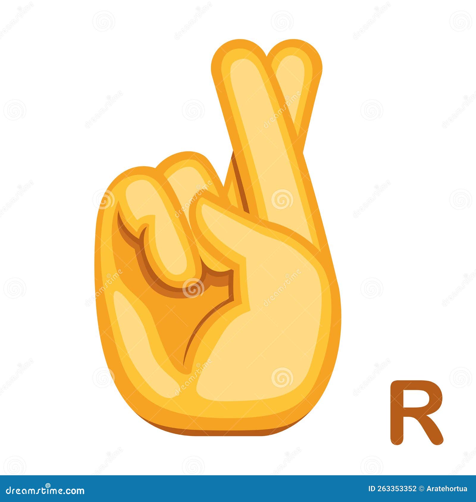 Vector Sign Language Icon Letter R Stock Vector - Illustration of ...