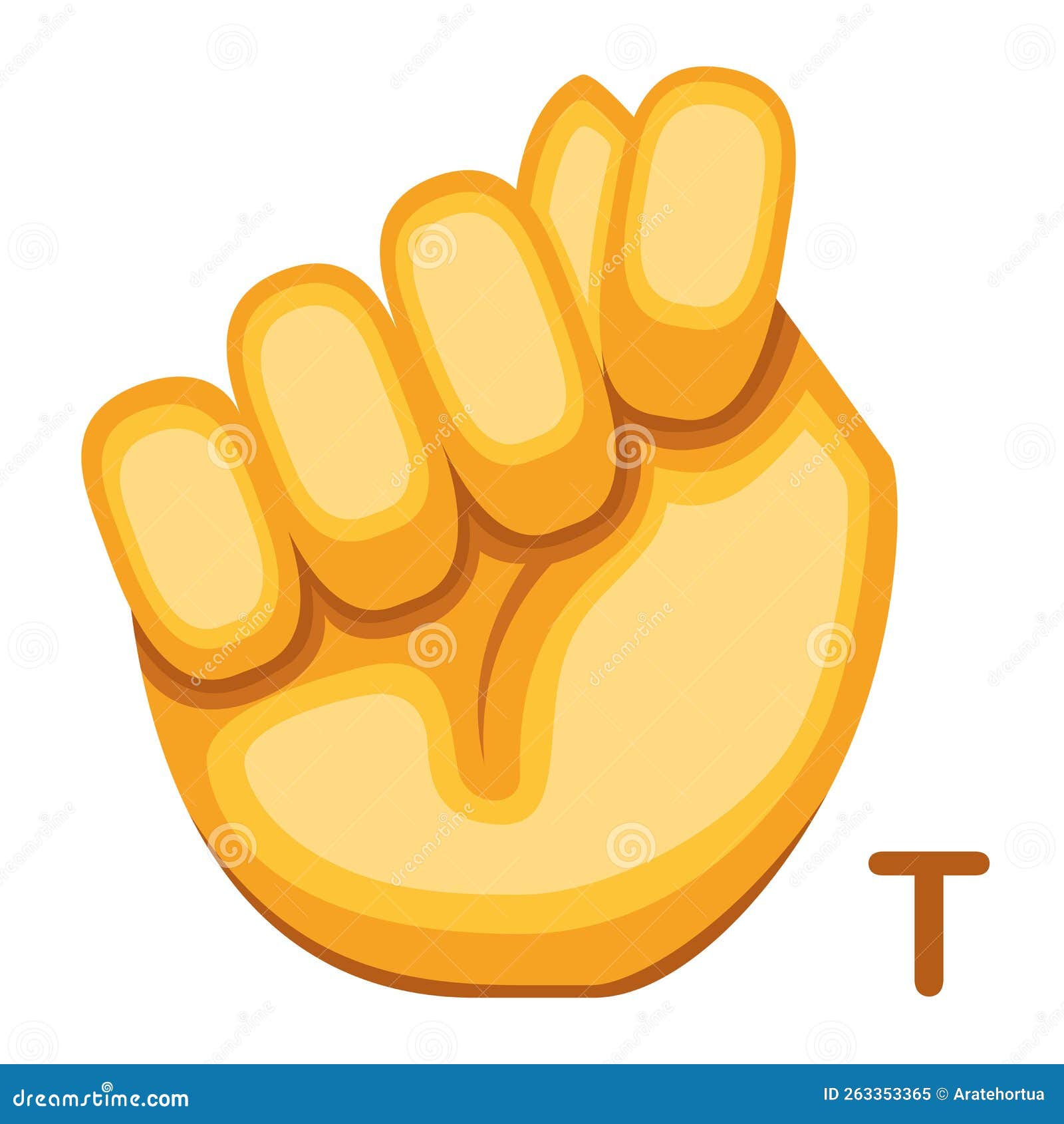 Vector Sign Language Icon Letter T Stock Vector - Illustration of ...
