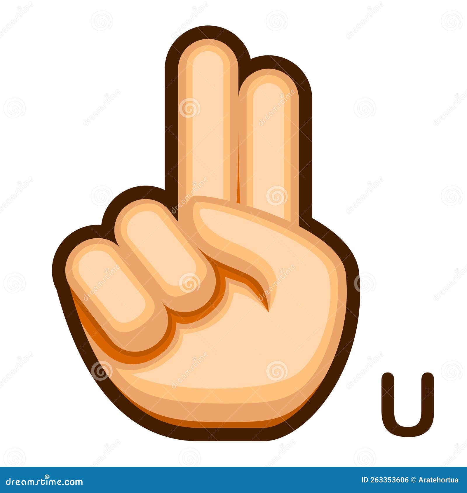 Vector Sign Language Icon Letter U Stock Vector - Illustration of ...
