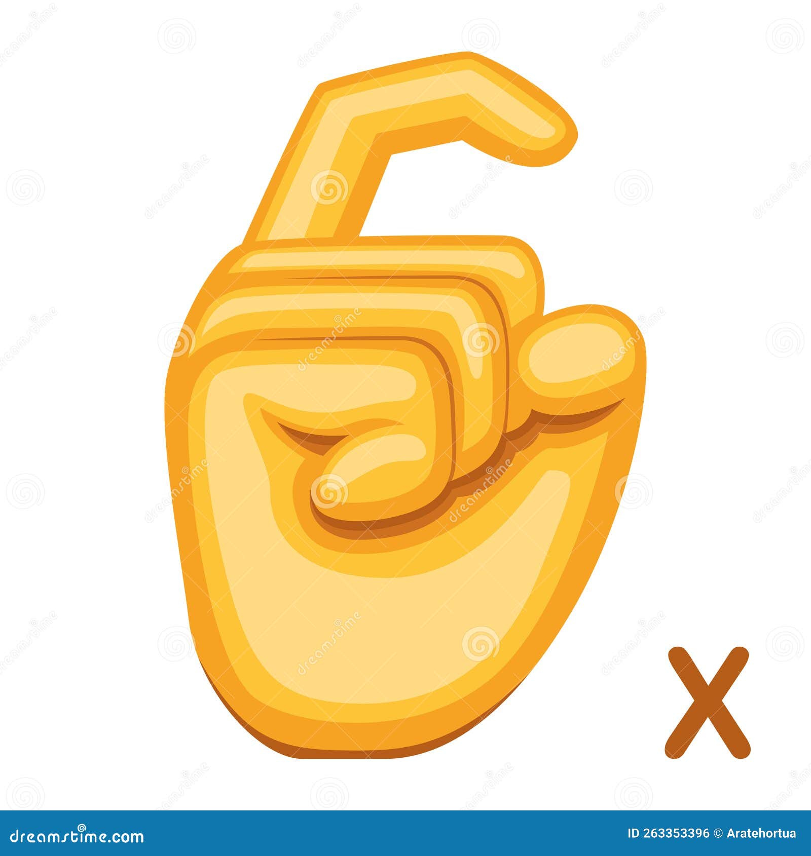 Vector Sign Language Icon Letter X Stock Vector - Illustration of ...
