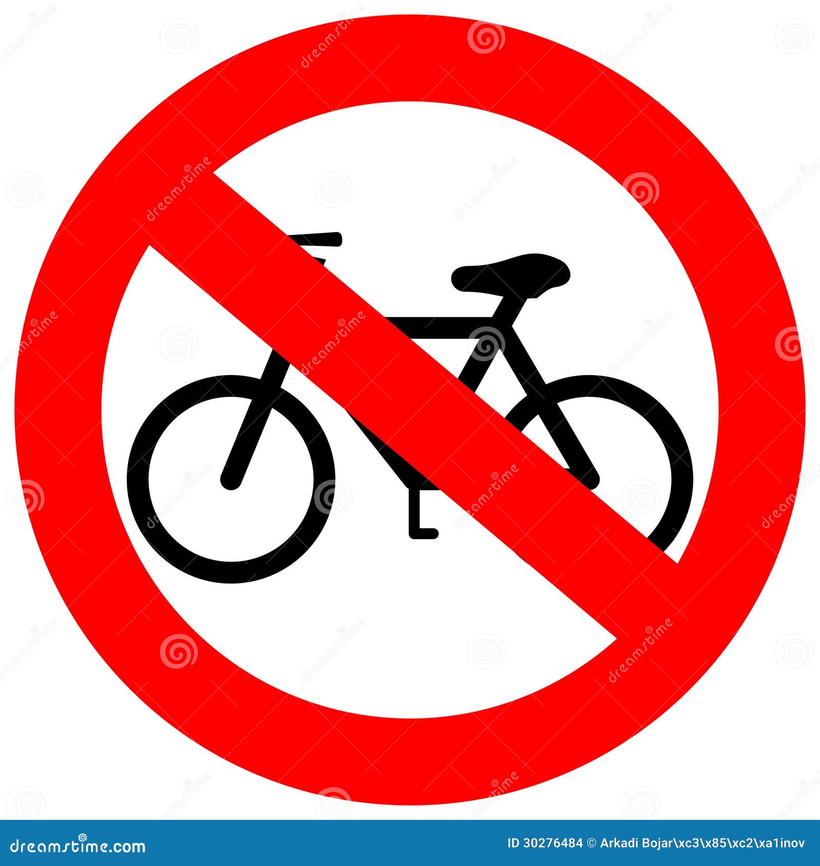 Vector sign no bicycle stock vector. Illustration of background - 30276484