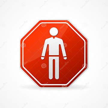 Vector Sign No Man on White Background Stock Vector - Illustration of ...
