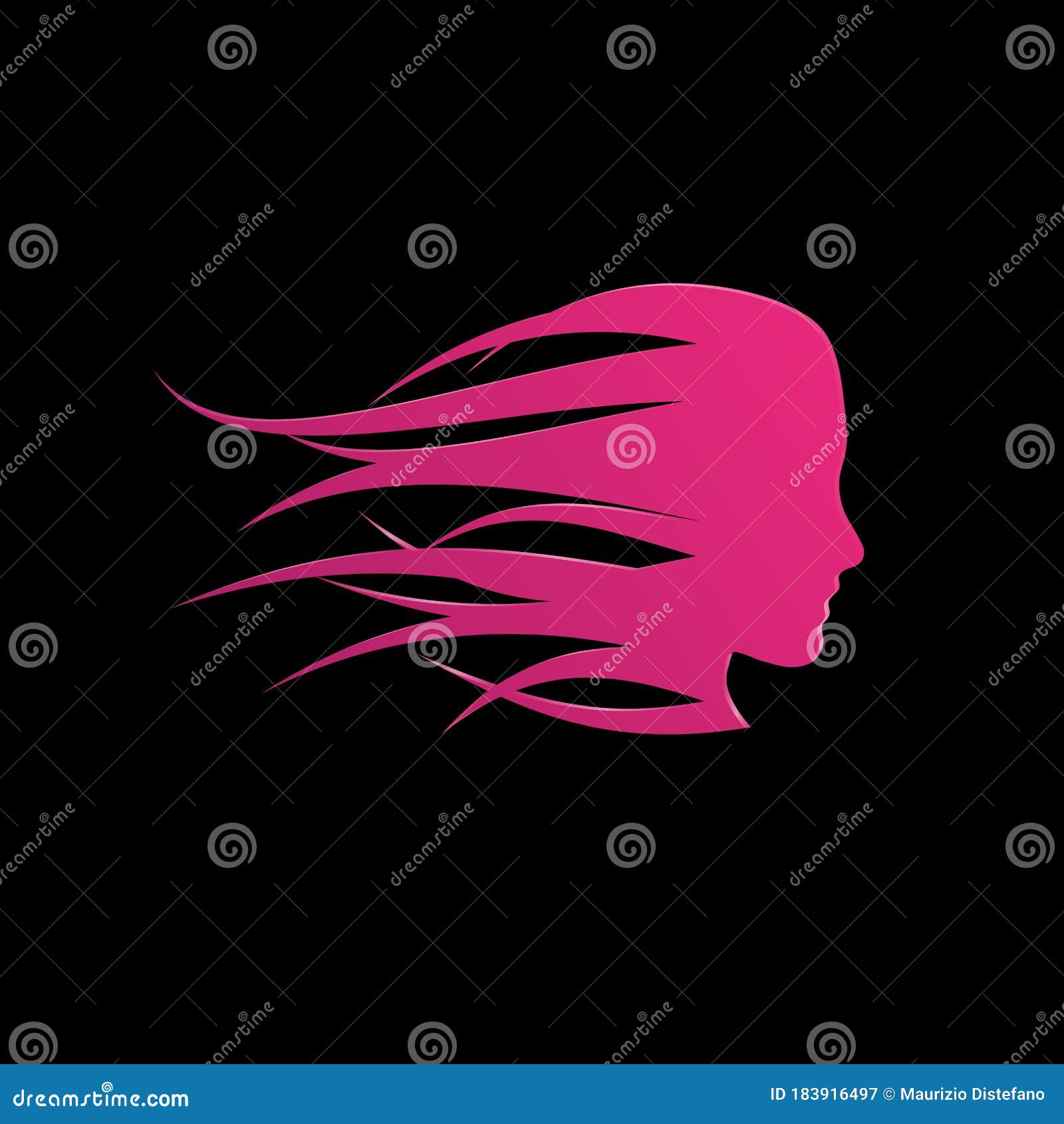 Vector Sign Pink Girl Fast in the Wind Stock Illustration ...