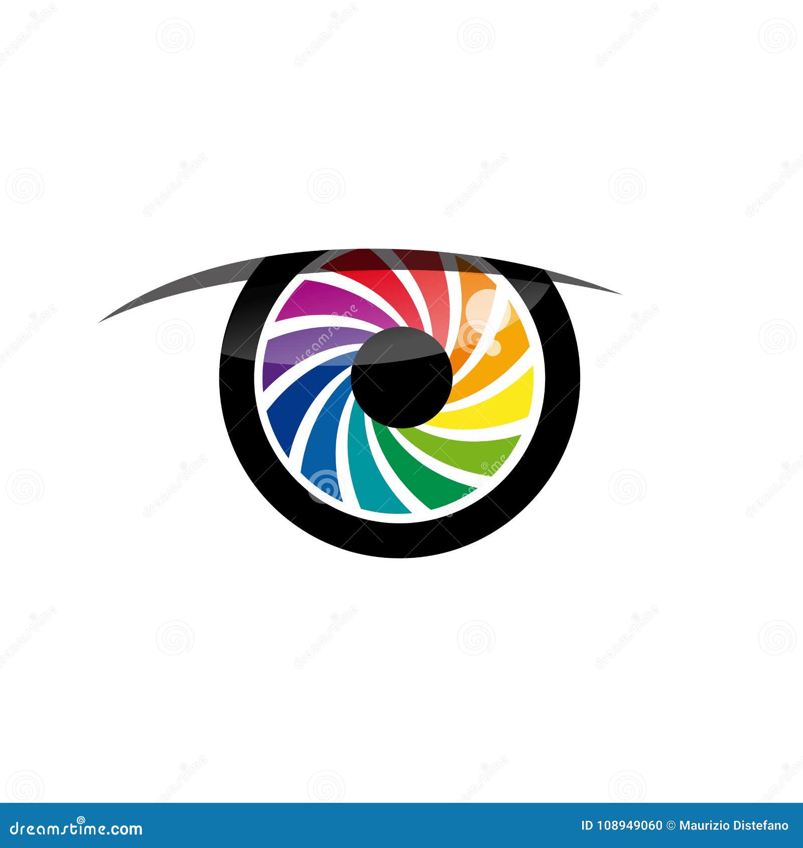 Vector sign rainbow eye stock vector. Illustration of society - 108949060
