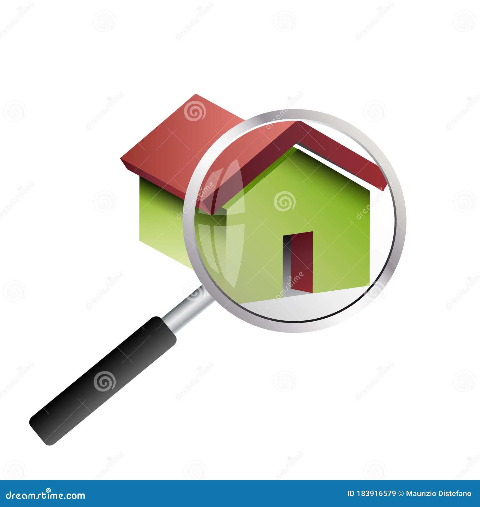 Vector Sign Search Home Lens on House Stock Illustration - Illustration ...