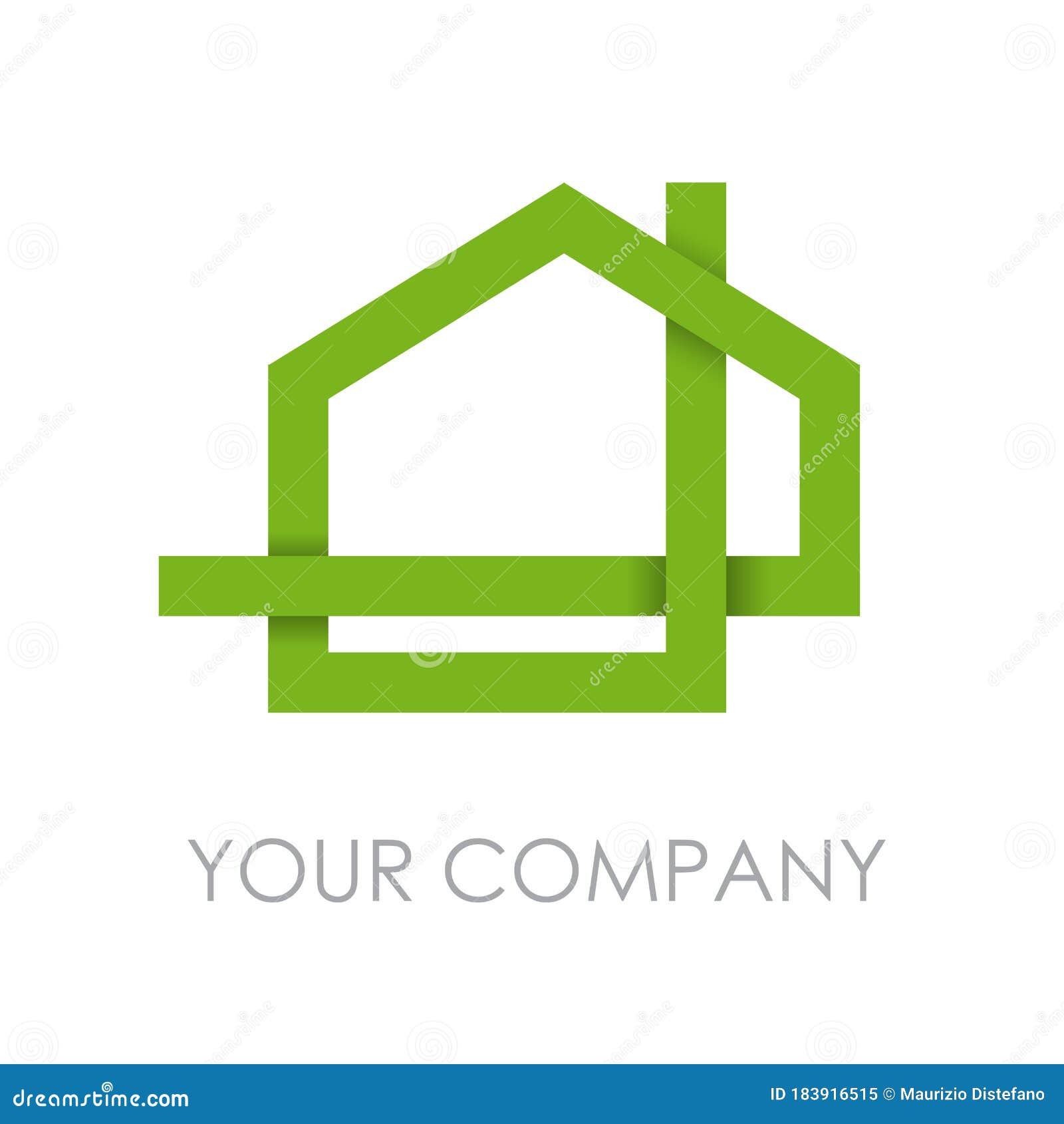 Vector Sign Green Strip House Stock Illustration - Illustration of ...