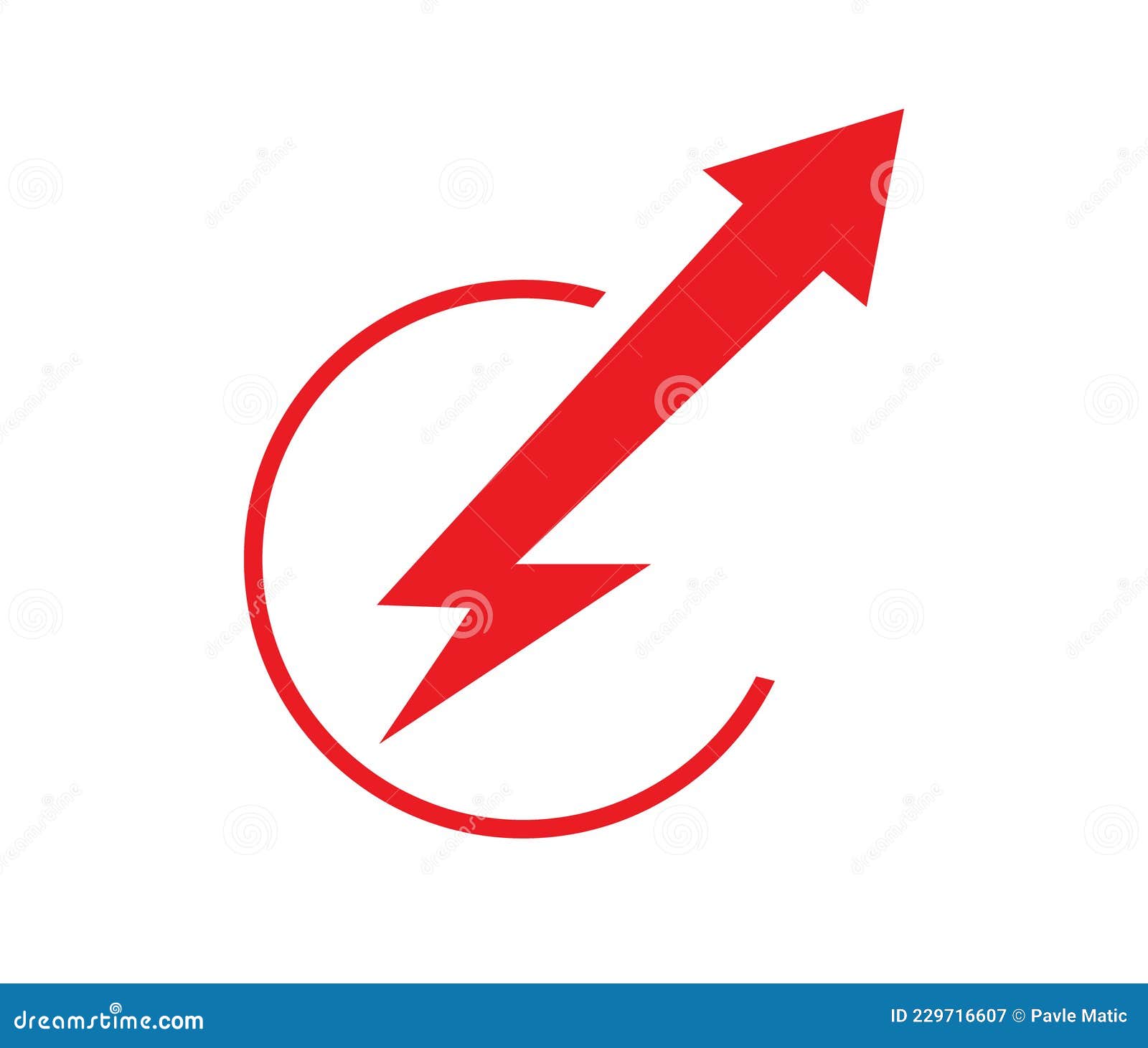 Red arrow icon on white stock vector. Illustration of abstract - 229716607