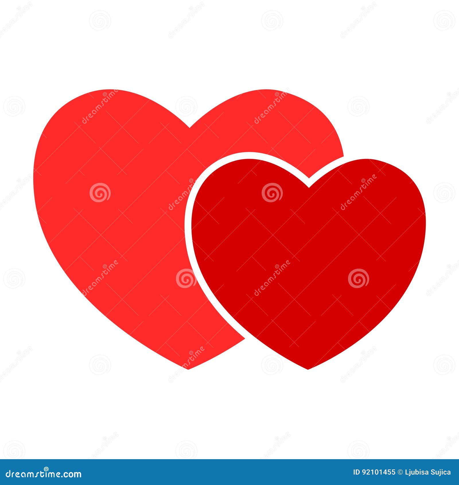 Vector sign two hearts stock vector. Illustration of icon - 92101455
