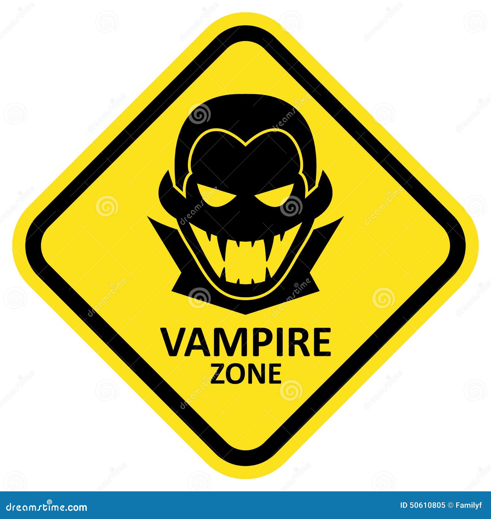 Vampire Zone Warning Sign Grunge Yellow And Black Stock Photography ...