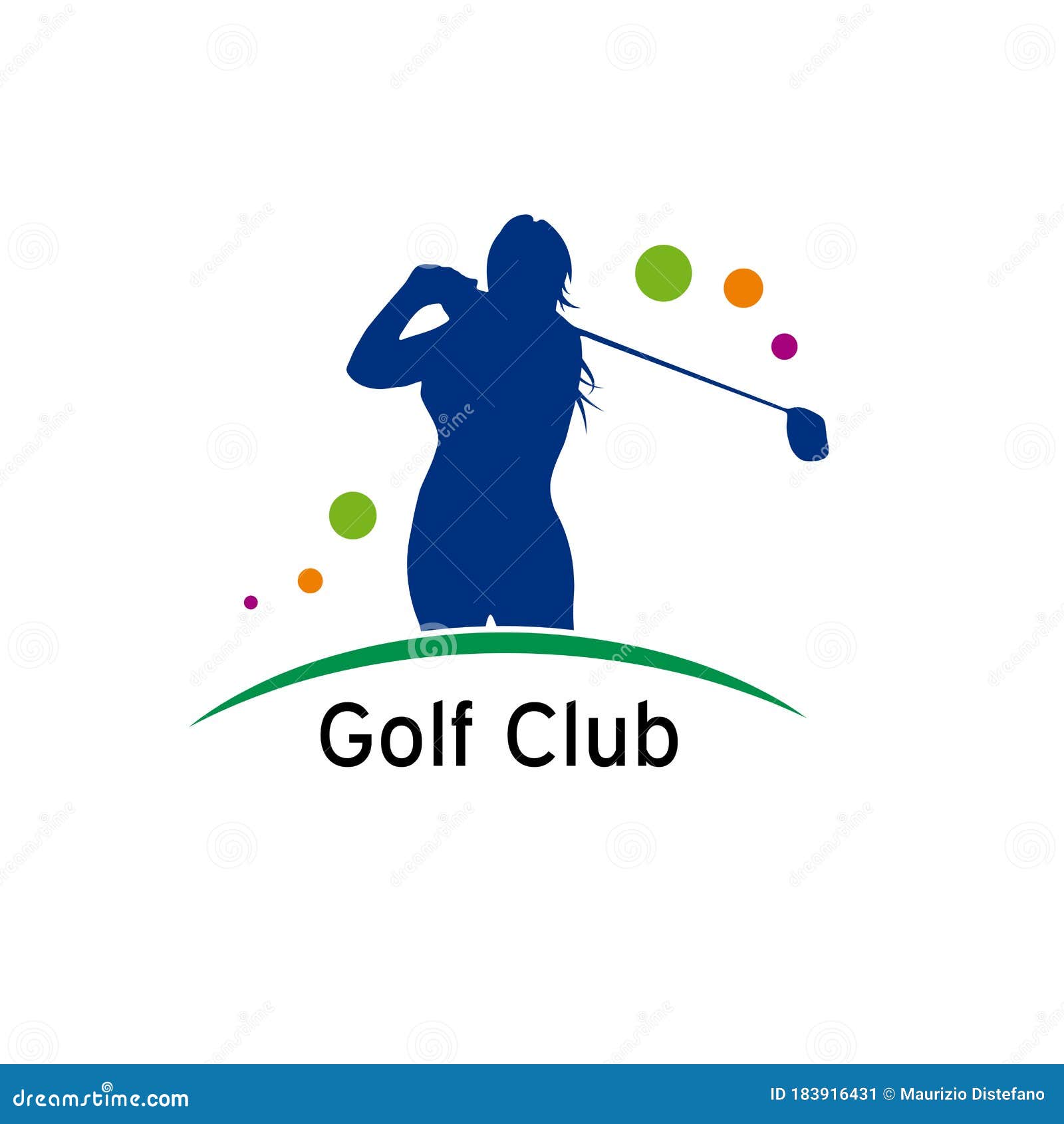 Vector Sign Woman Play Golf Stock Illustration - Illustration of play ...