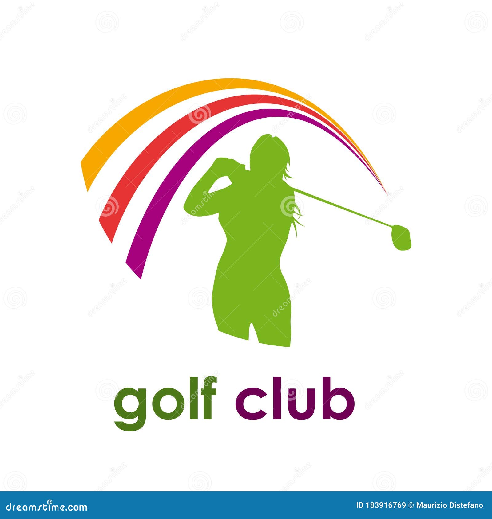 Vector Sign Woman Play Golf Stock Illustration - Illustration of race ...