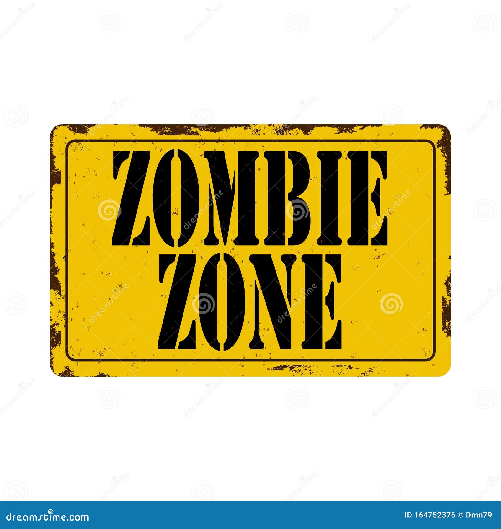 Vector Sign Zombie Zone. Format Eps 10 on a White Background Stock ...