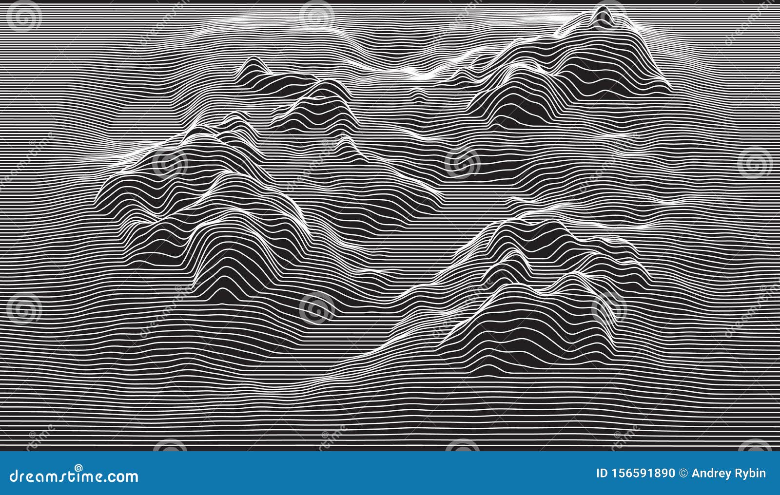 Vector Signal Amplitude in 3d Space. Sound Vibration Stock Vector ...