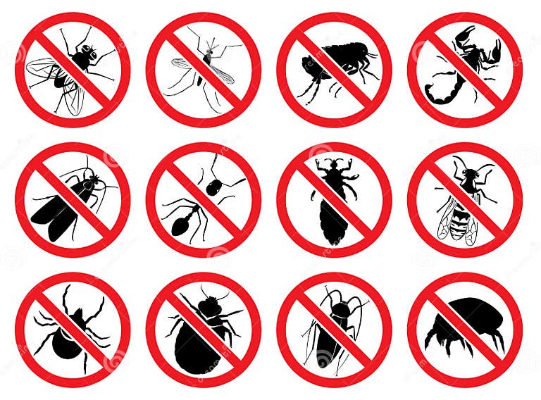Vector Signs Stop for the Harmful, Stinging and Parasitizing Insects ...