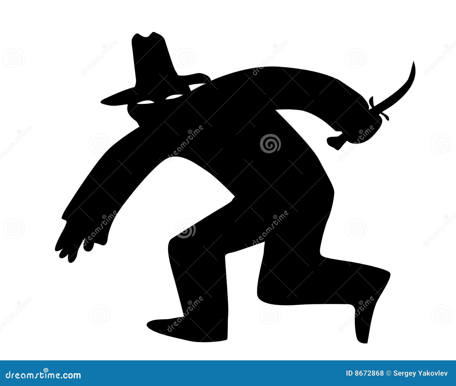 Vector Silhouet Van De Dief Vector Illustratie - Illustration of ...